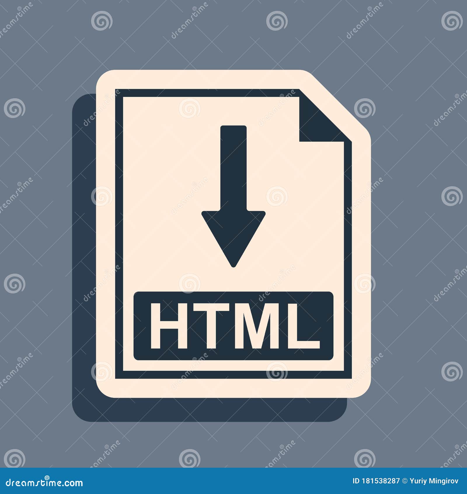 Black HTML File Document Icon. Download HTML Button Icon Isolated on ...