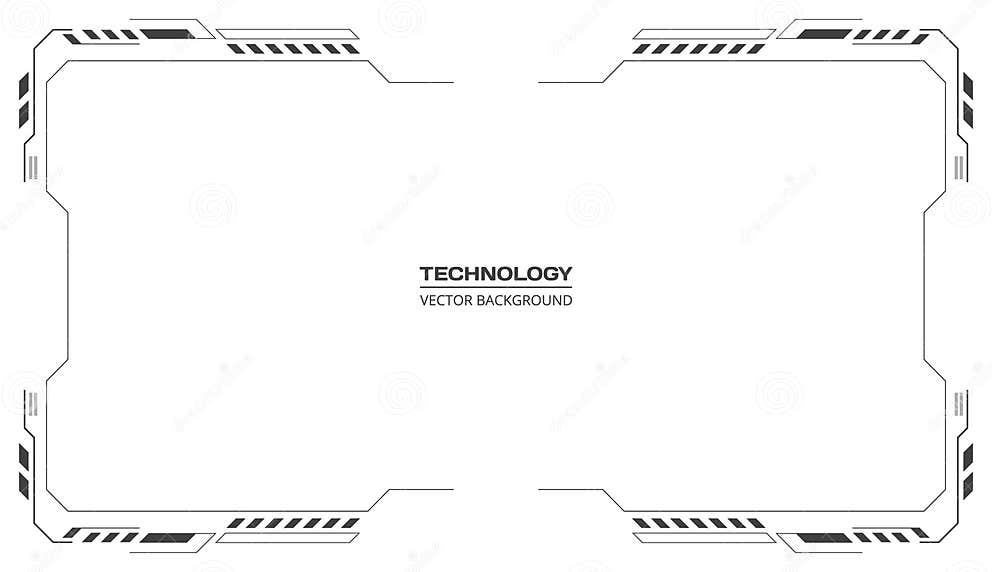 Black HUD Frames User Interface Vector Elements Design on White ...
