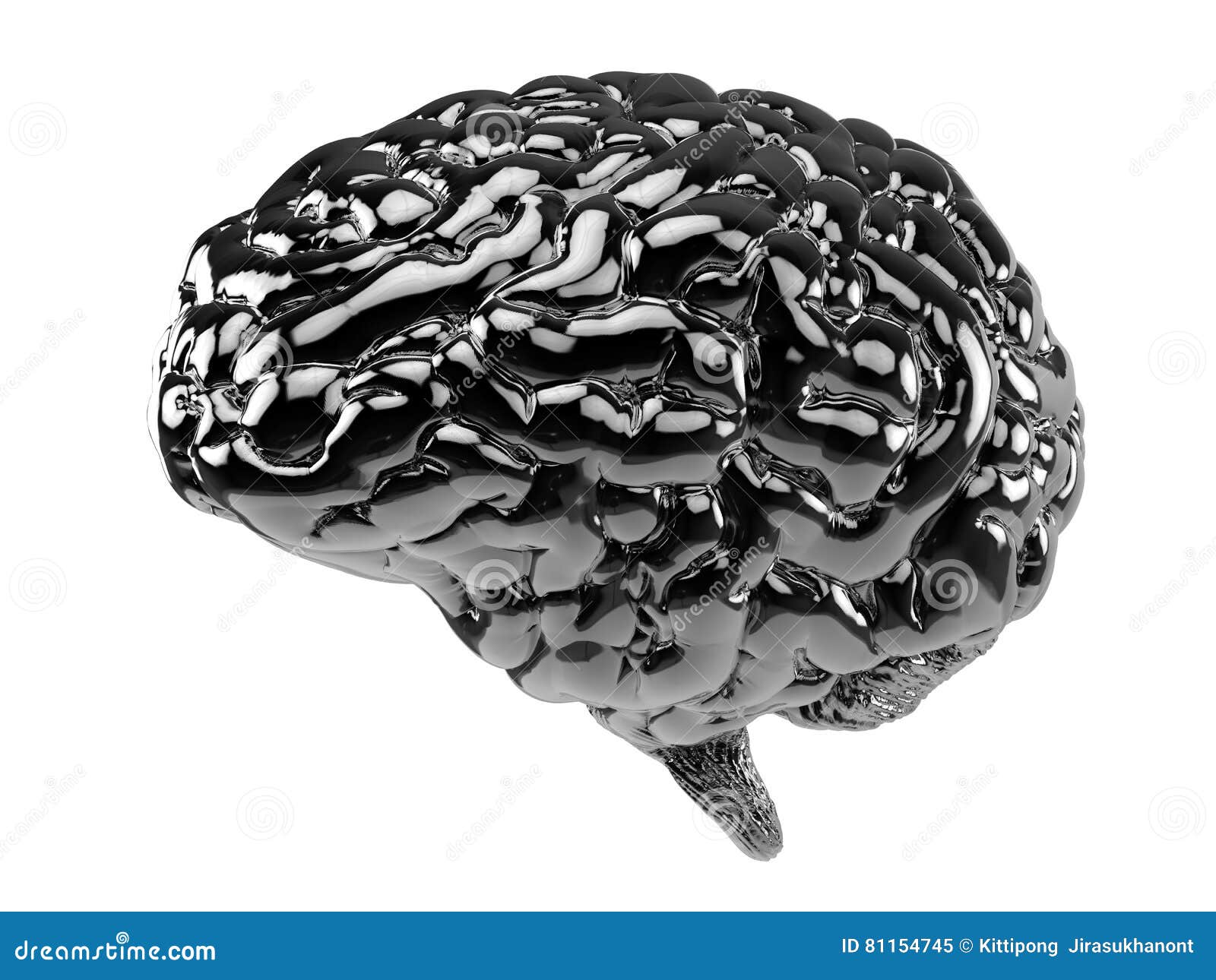Black human brain stock illustration. Illustration of intelligence ...