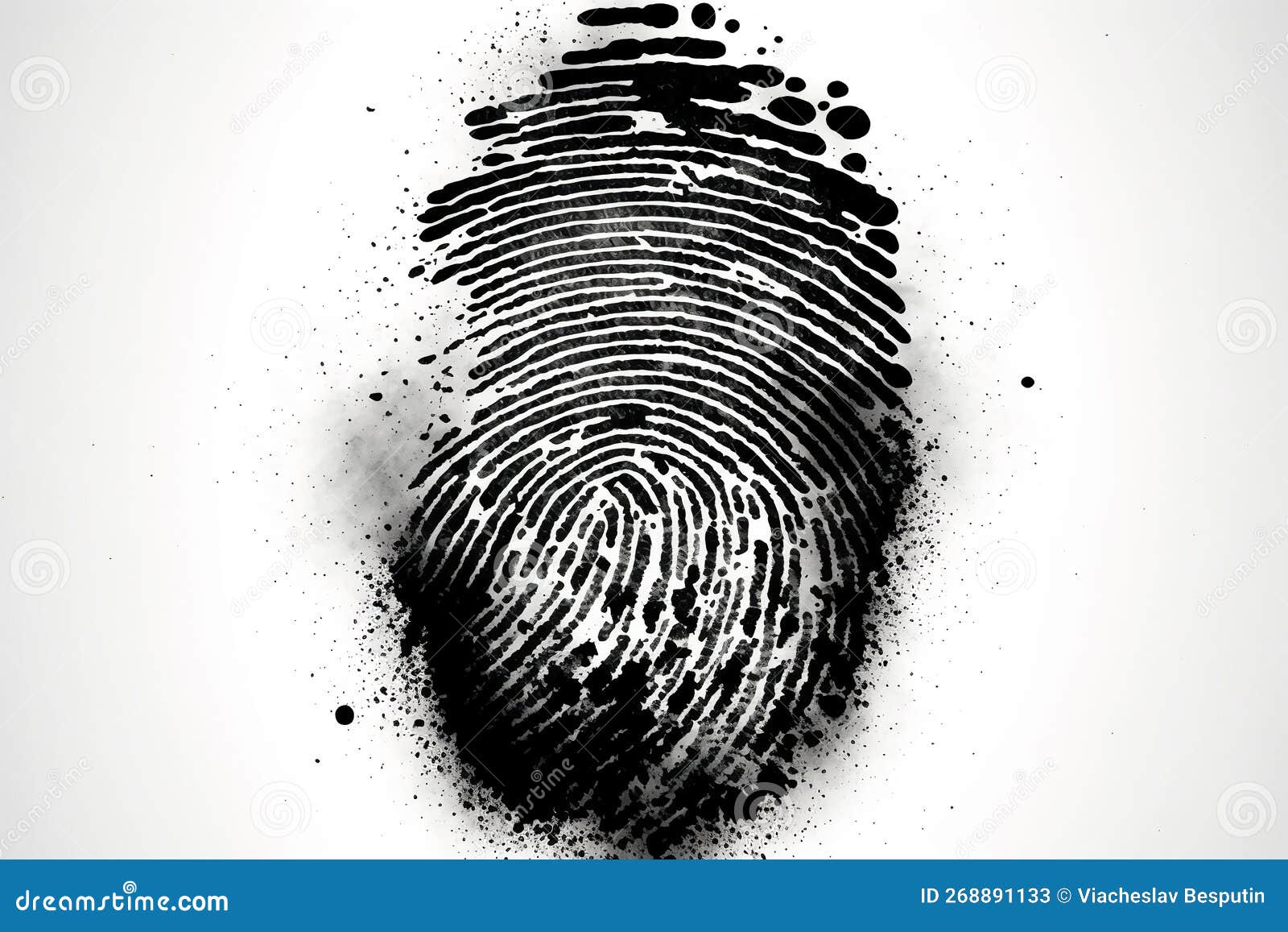 Black Human Fingerprint on a White Background Stock Illustration ...