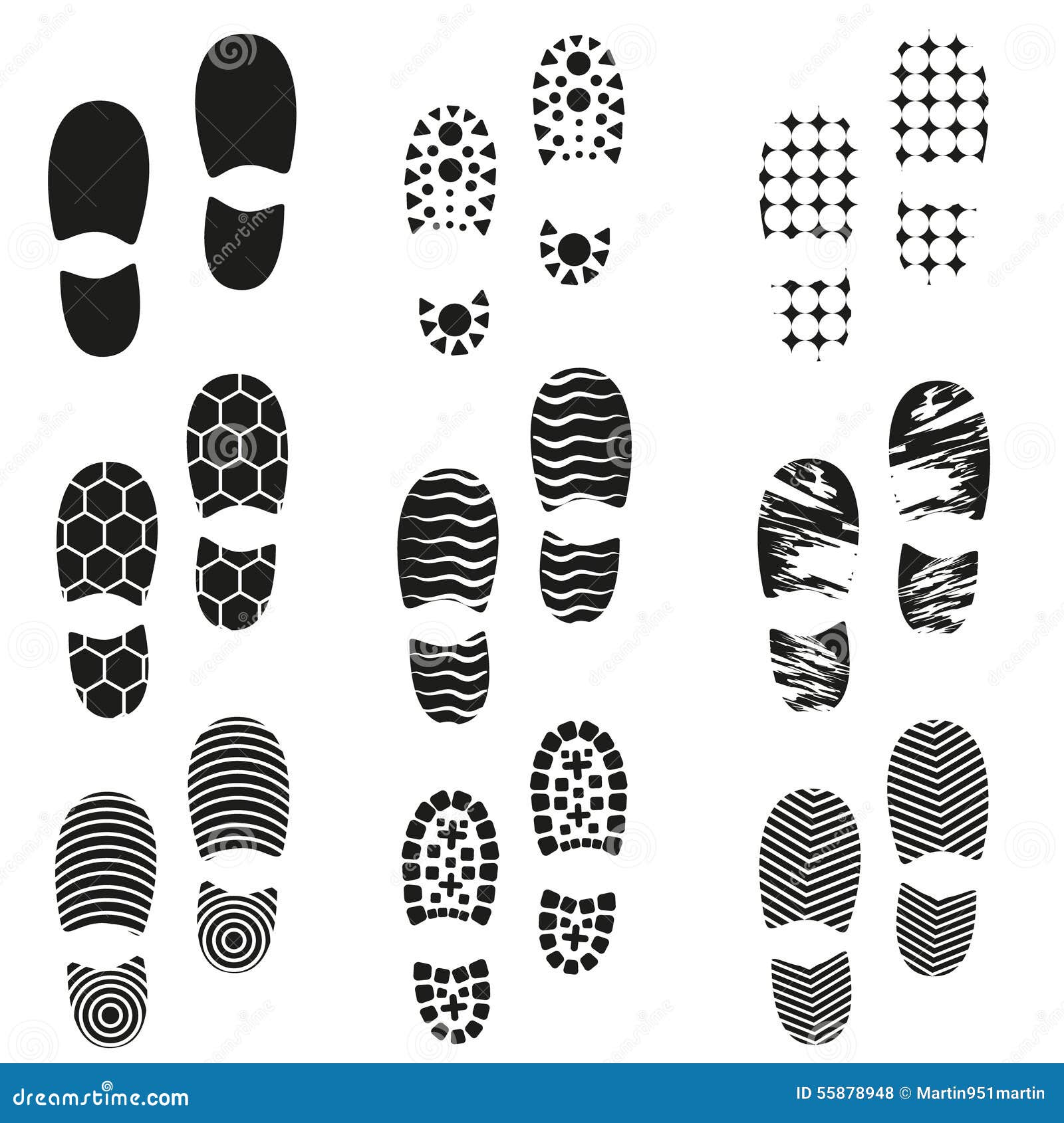Shoes Footprint Vector Set. | CartoonDealer.com #64031224