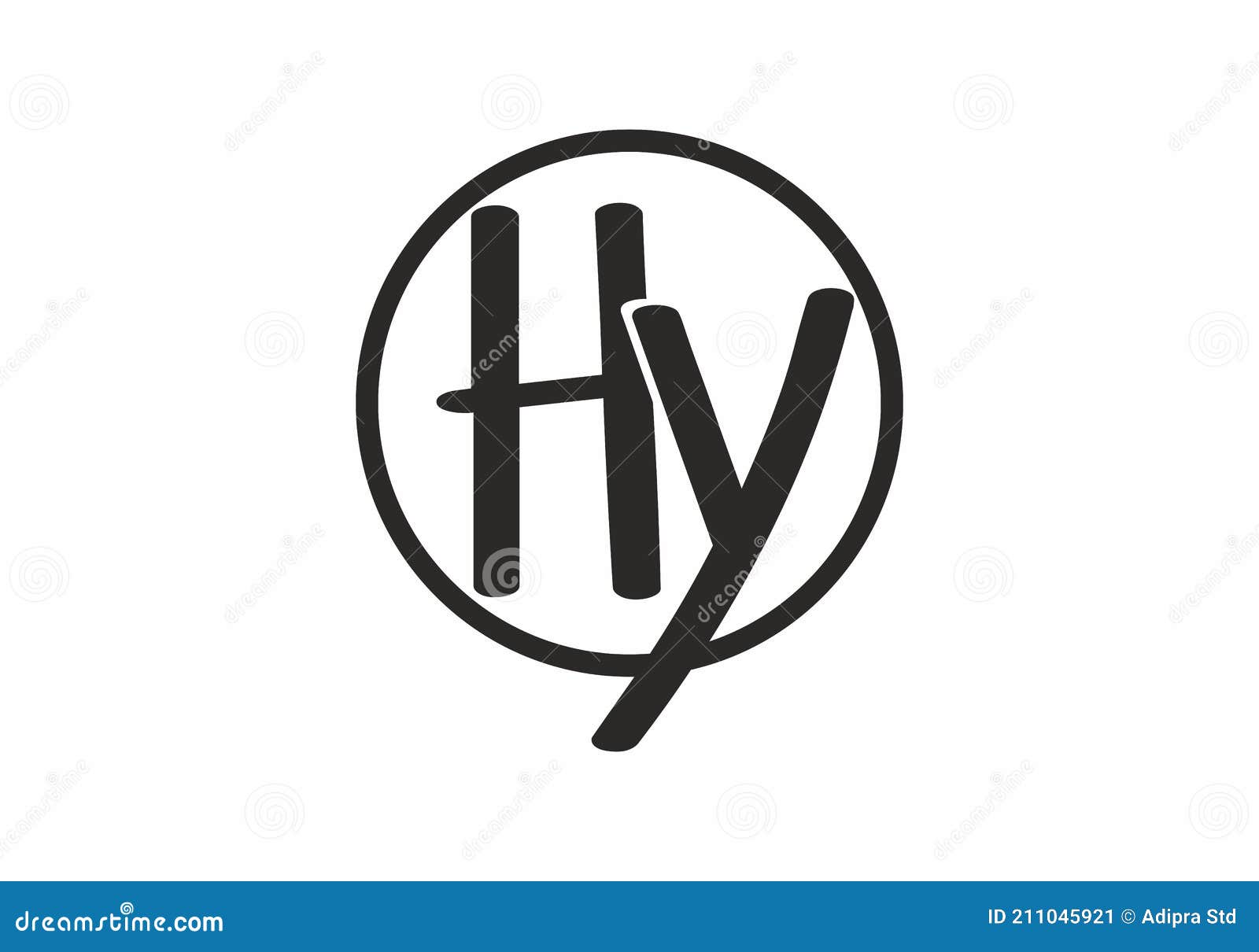 Black HY Initial Letter in Circle Stock Vector - Illustration of logo ...