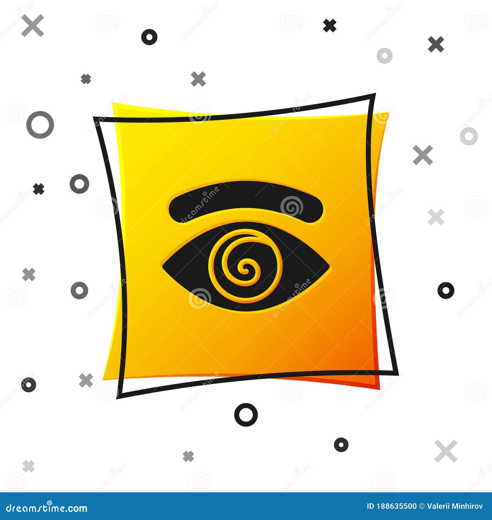 Black Hypnosis Icon Isolated on White Background. Human Eye with Spiral ...