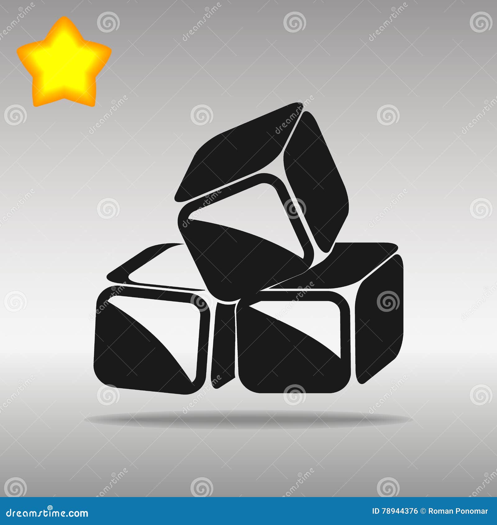 Black Ice Cubes Icon Button Logo Symbol Concept High Quality Stock ...