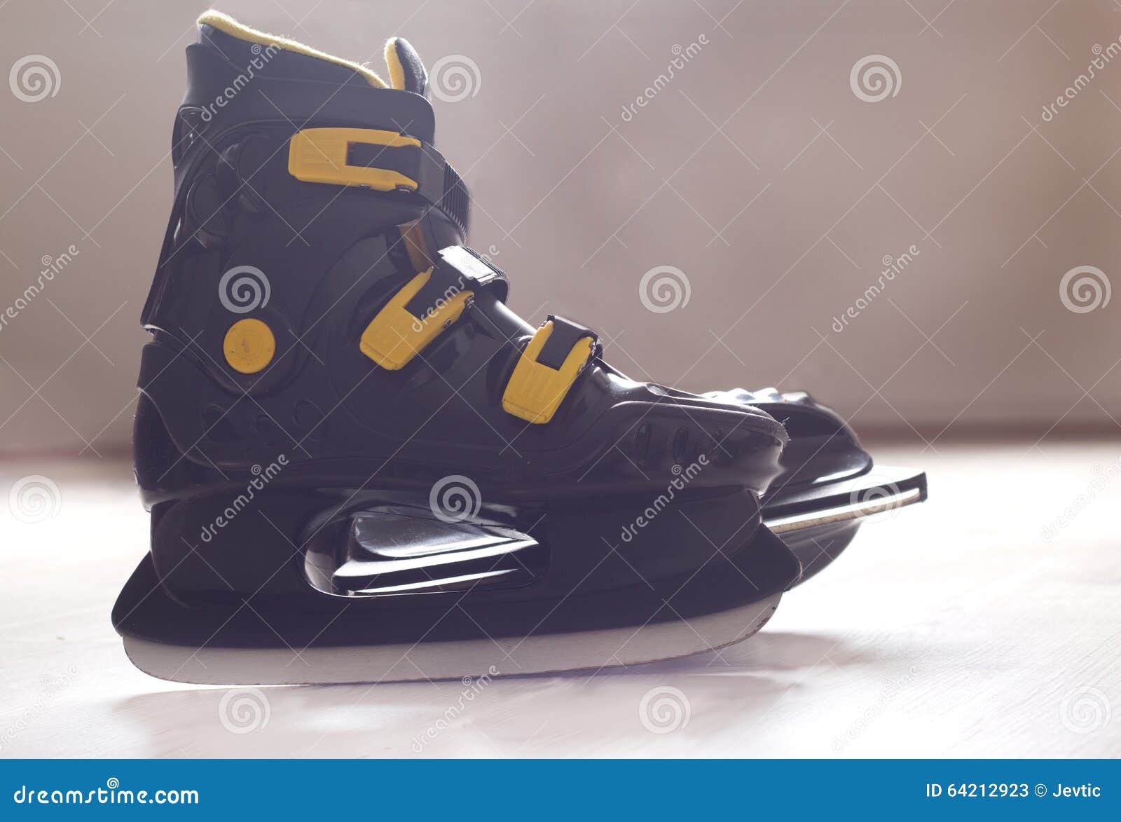 Black ice skates stock image. Image of exercise, closeup - 64212923