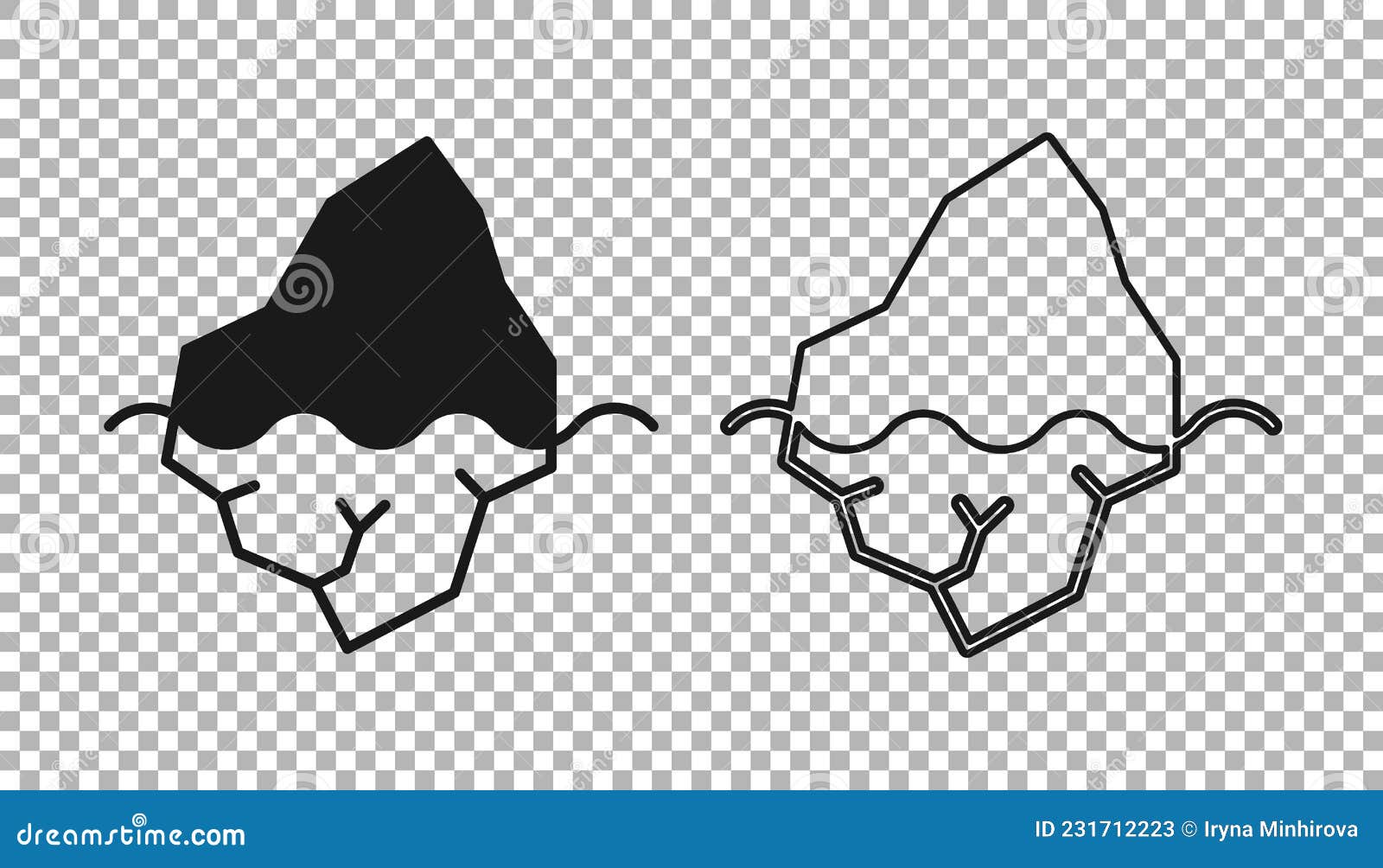 Black Iceberg Icon Isolated on Transparent Background. Vector Stock ...