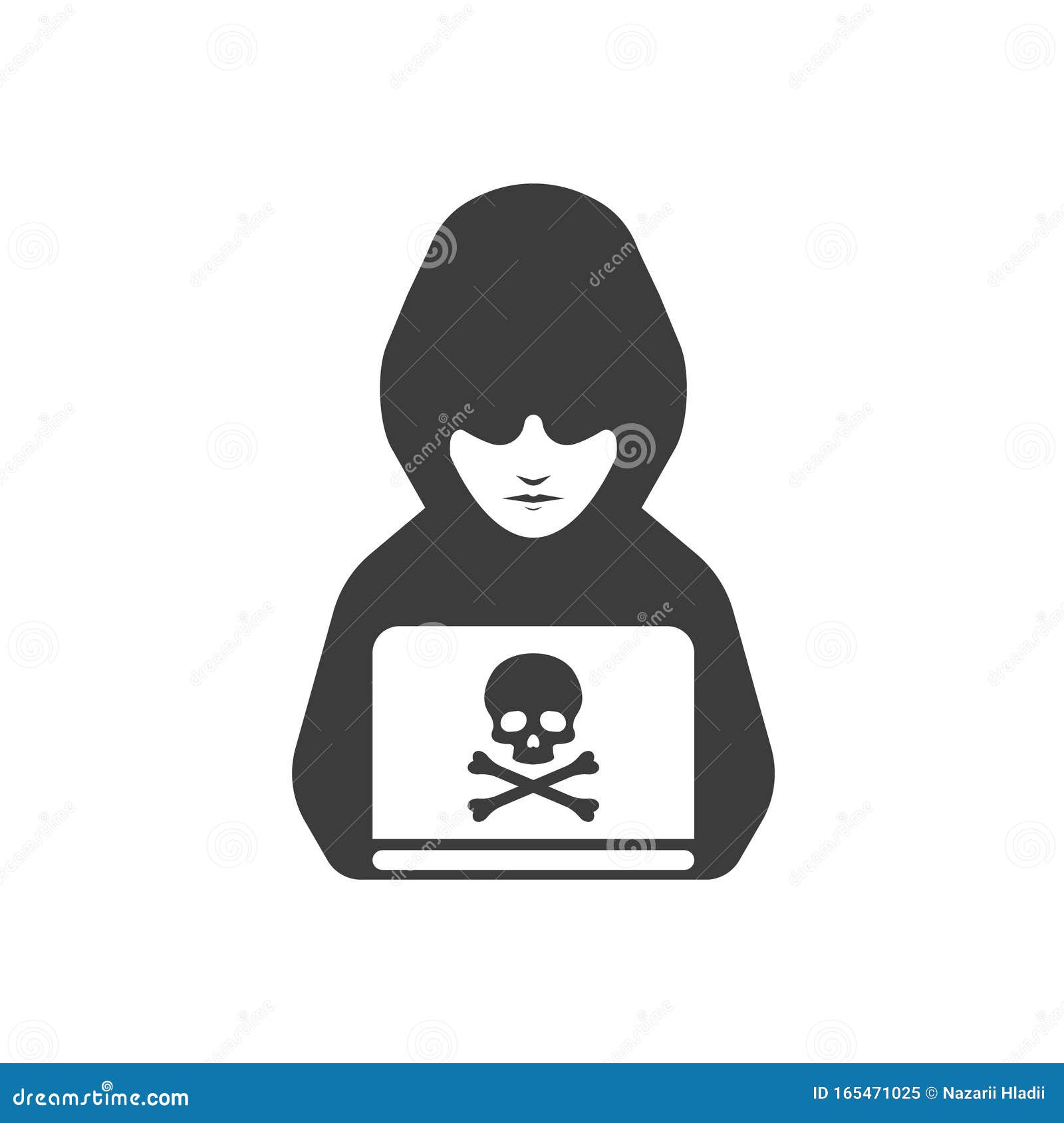 Black Icon of Anonymous Hacker. Vector Illustration. Stock Vector ...