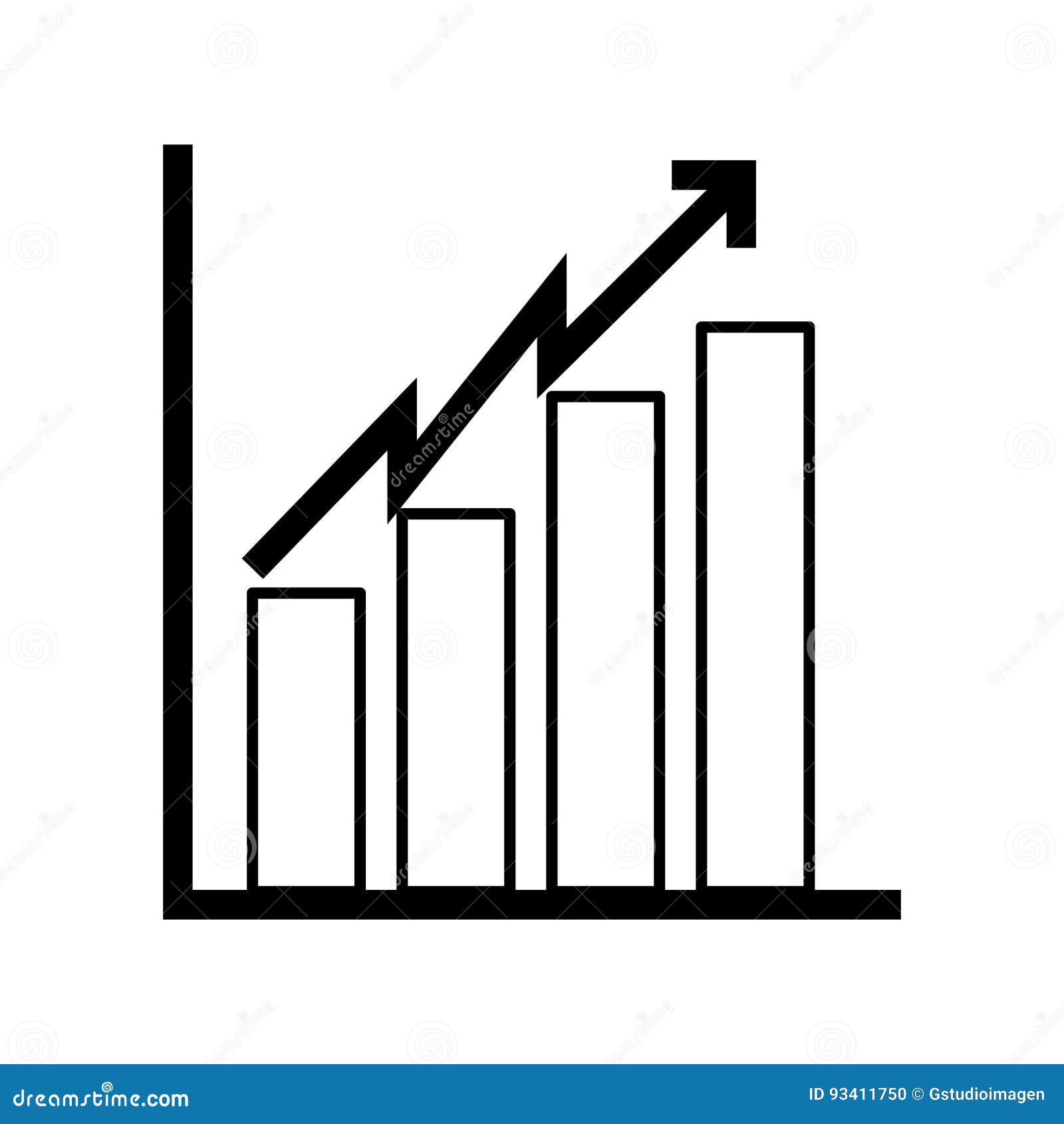 Black icon bar chart stock vector. Illustration of financial - 93411750
