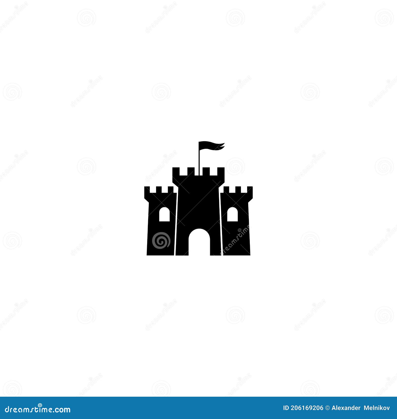 Black Icon Castle Sign. Vector Illustration Eps 10 Stock Illustration ...