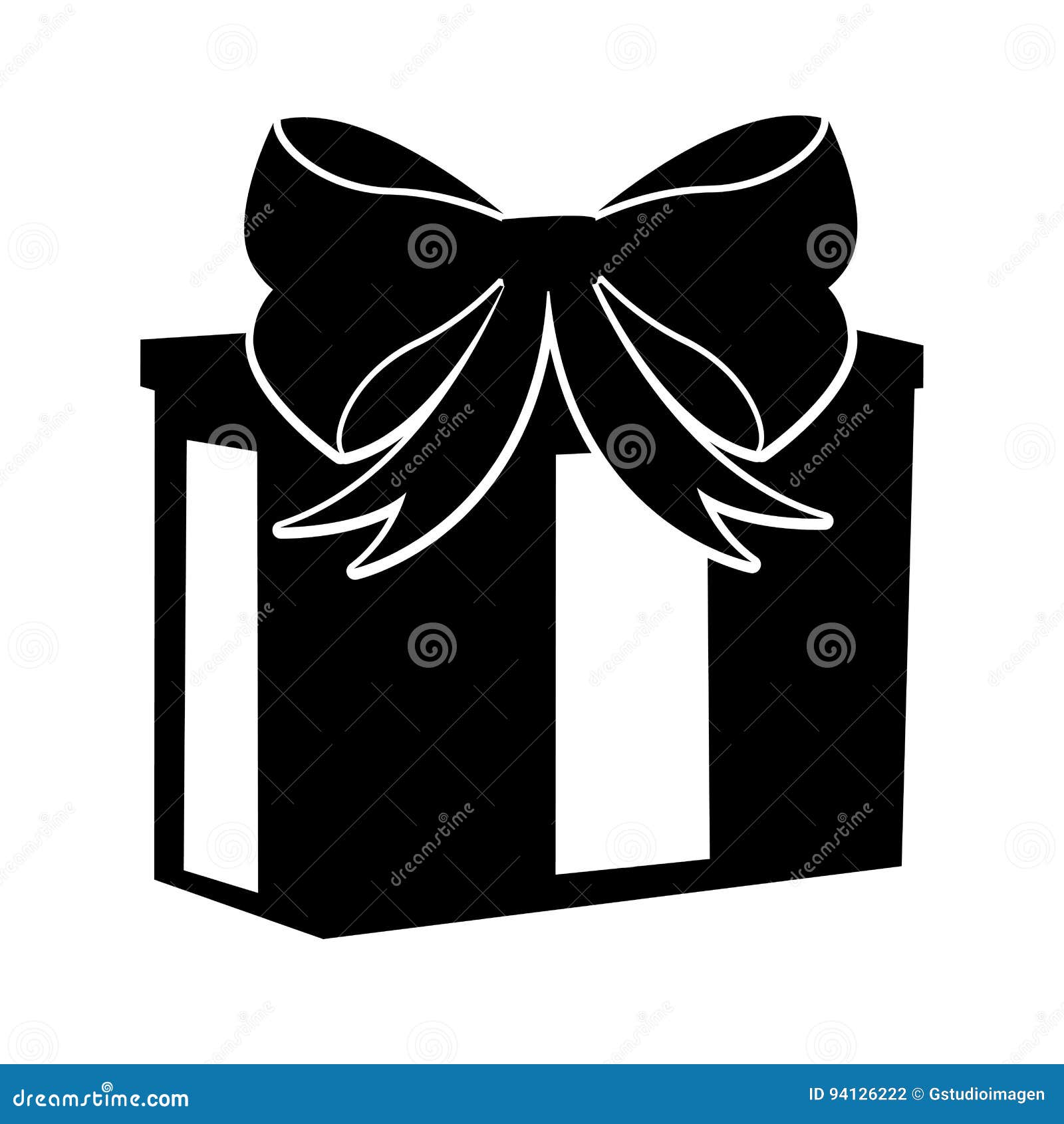 Black Icon Christmas Gift Cartoon Stock Vector - Illustration of ...