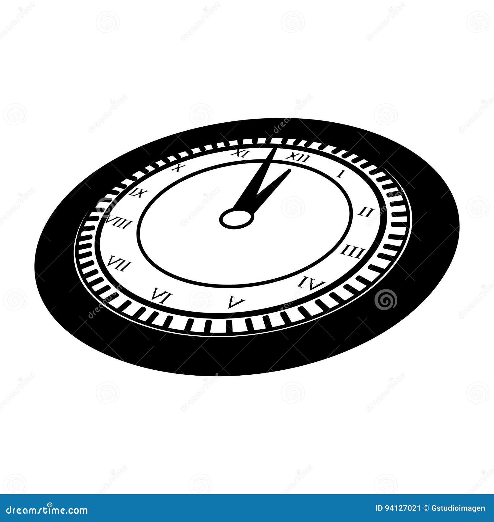 Black icon clock cartoon stock vector. Illustration of modern - 94127021