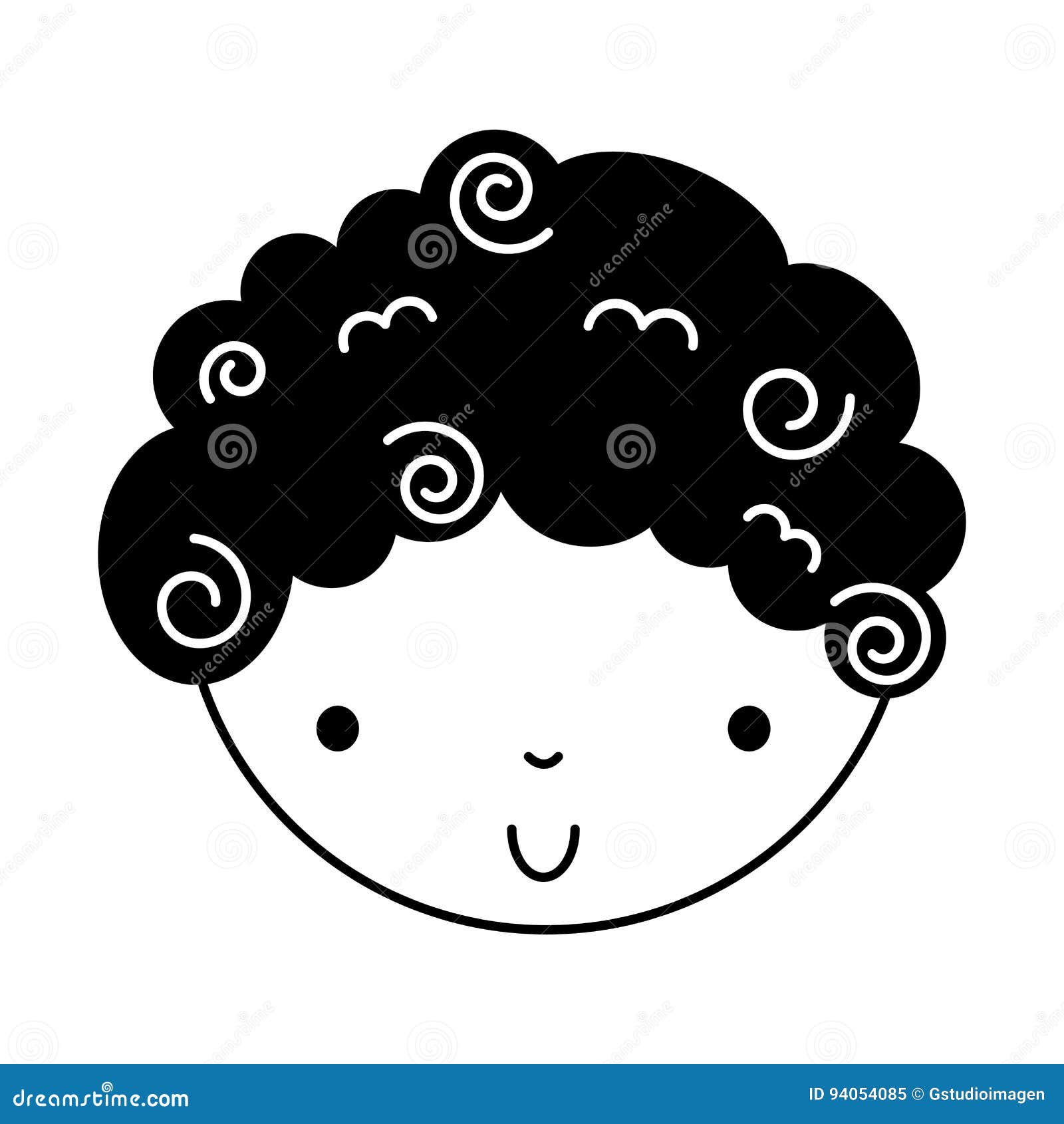 Black icon cute little boy stock vector. Illustration of person - 94054085