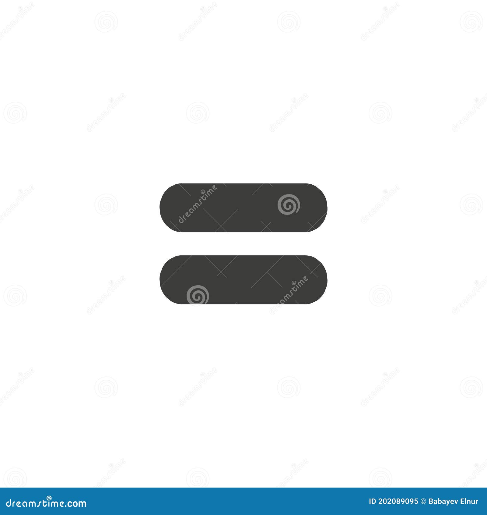 Black Icon of Equal on White Background, Equivalent Vector Stock Vector ...