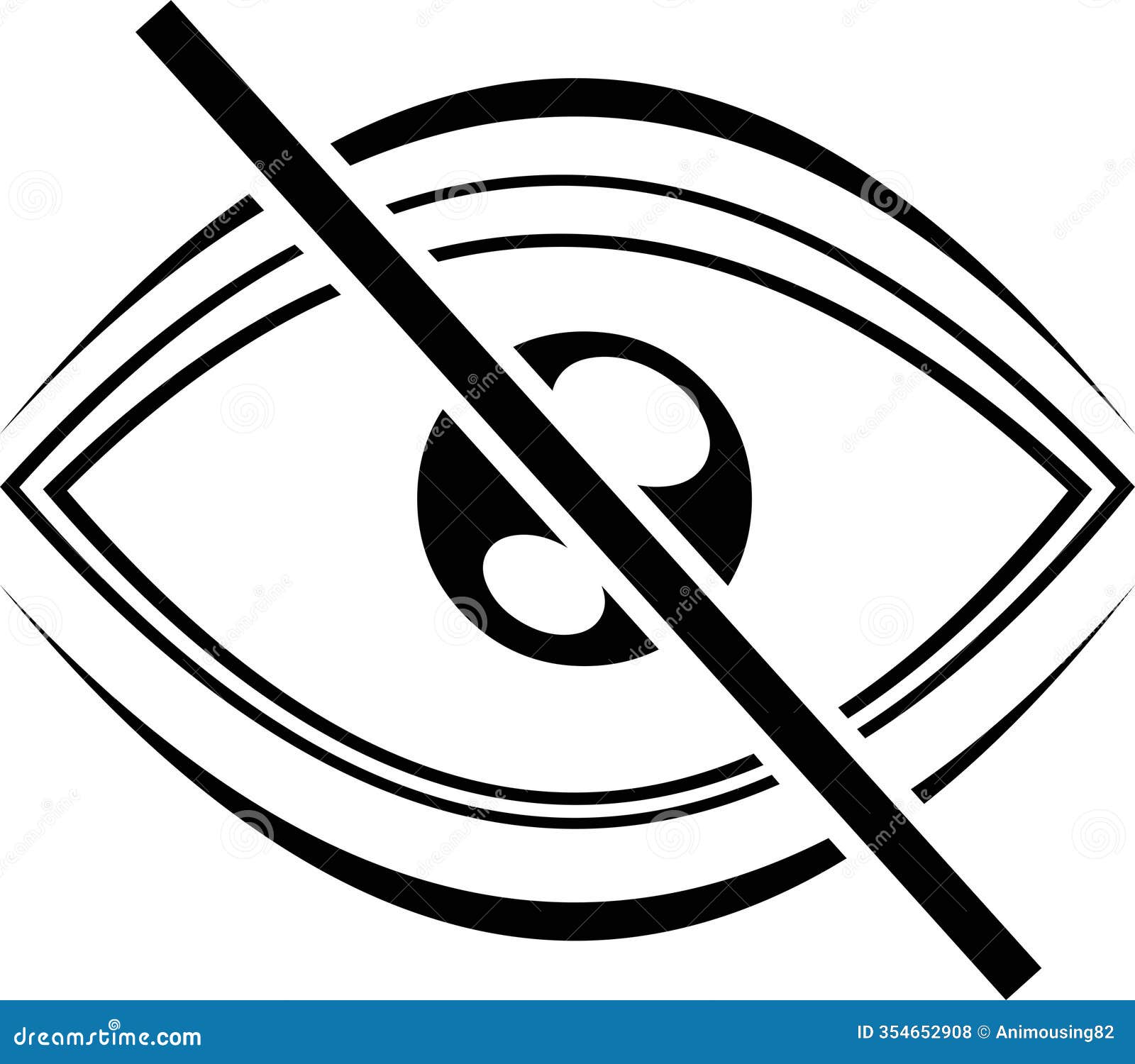 Black Icon Eye Invisible Blind Password Concept Stock Illustration ...