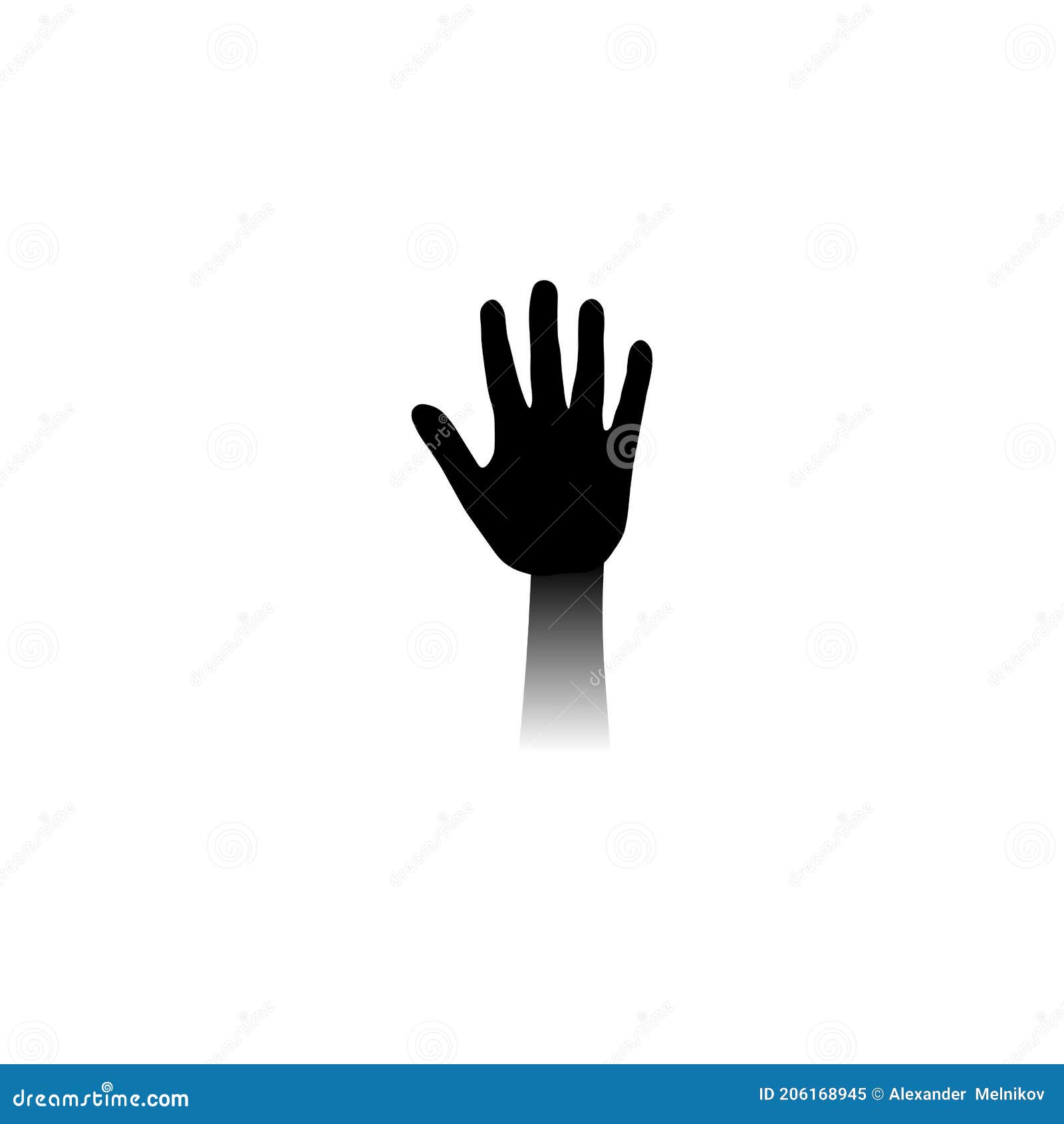 Black Icon Human Hand, Hand Sign. Vector Illustration Eps 10 Stock ...