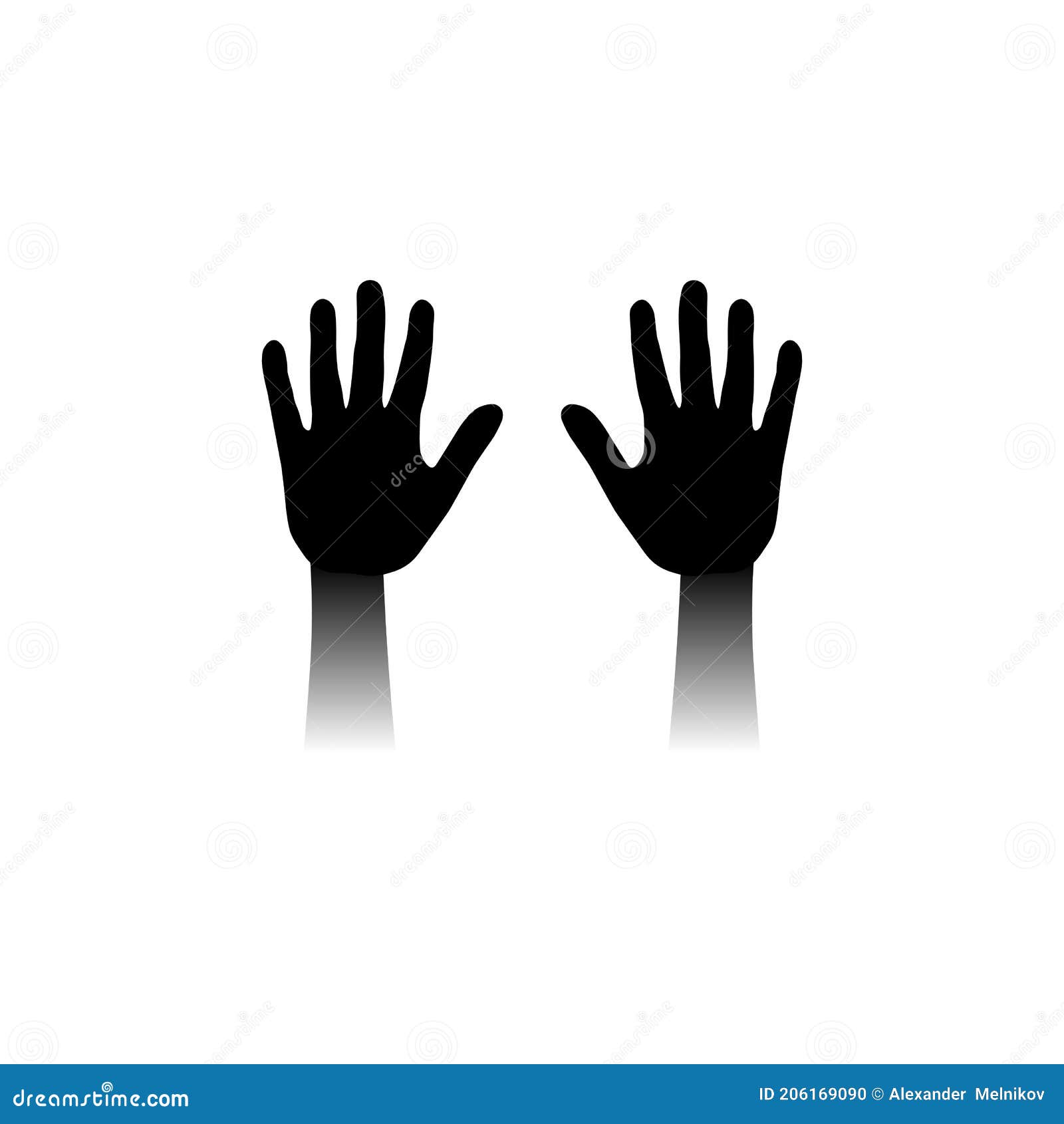 Black Icon Human Hand, Hand Sign. Vector Illustration Eps 10 Stock ...