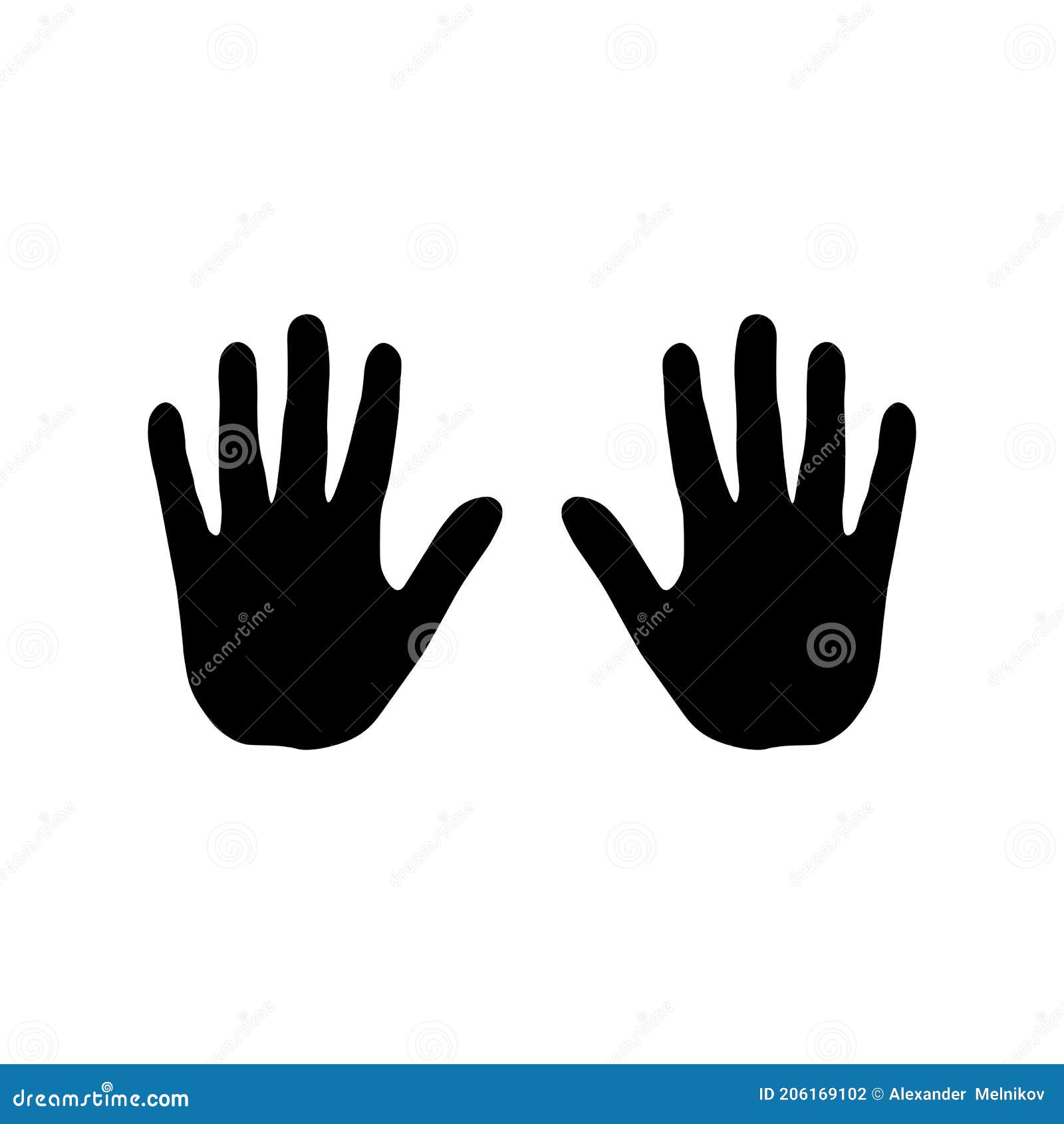 Black Icon Human Hand, Hand Sign. Vector Illustration Eps 10 Stock ...