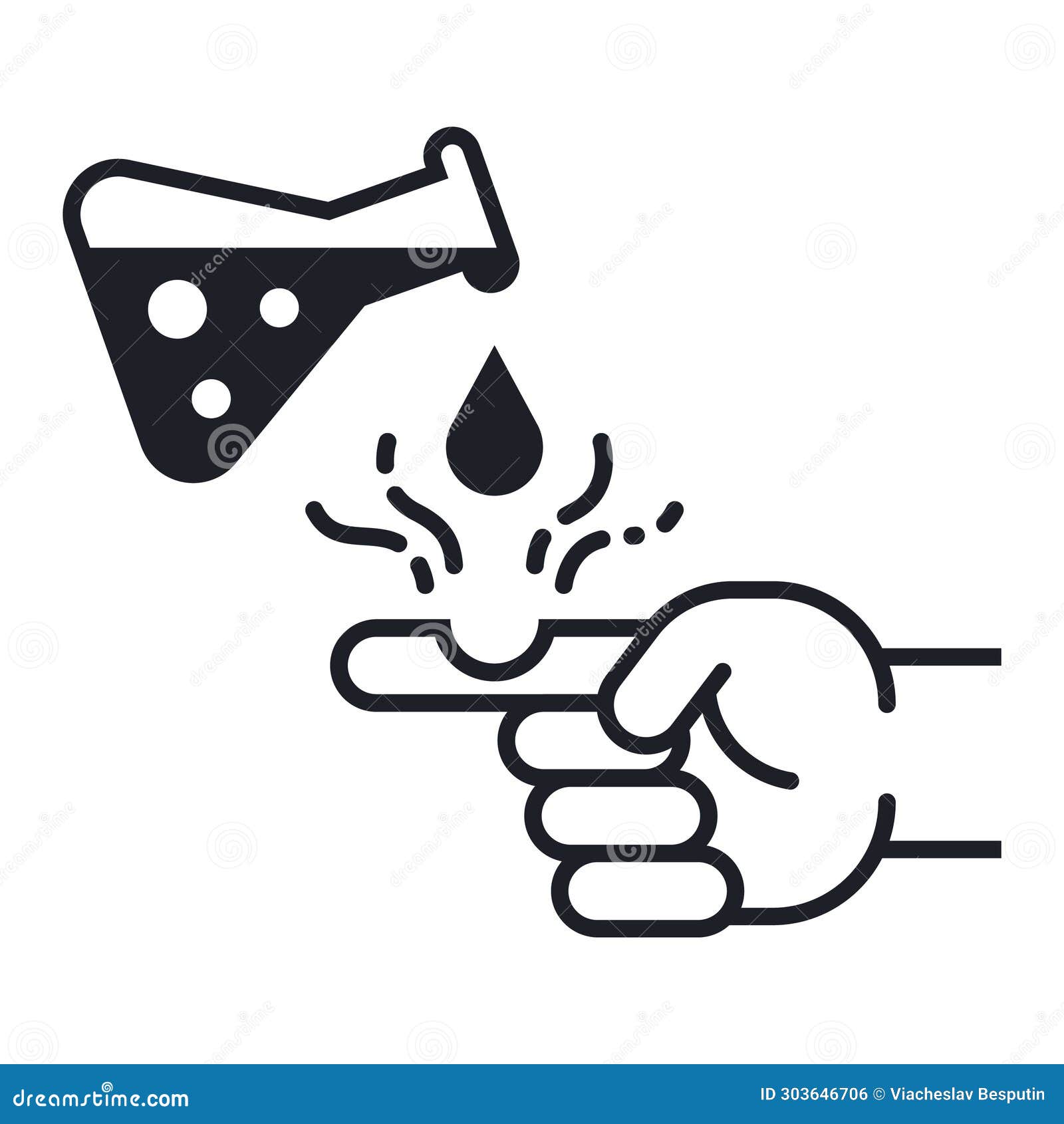 Black Icon Hydrochloric Acid. Stock Illustration - Illustration of ...