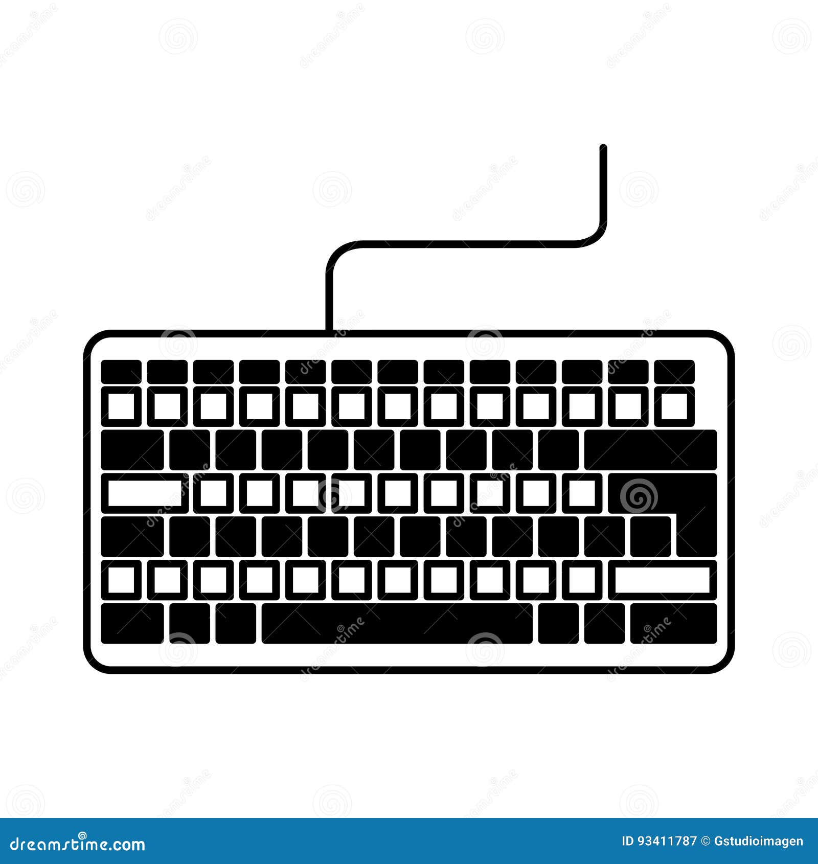 Black Icon Keyboard Cartoon Stock Vector - Illustration of business ...
