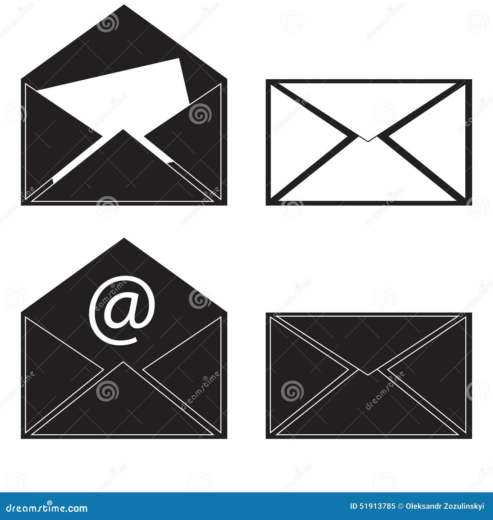 Black Icon Mail Message. Vector Stock Vector - Illustration of spam ...