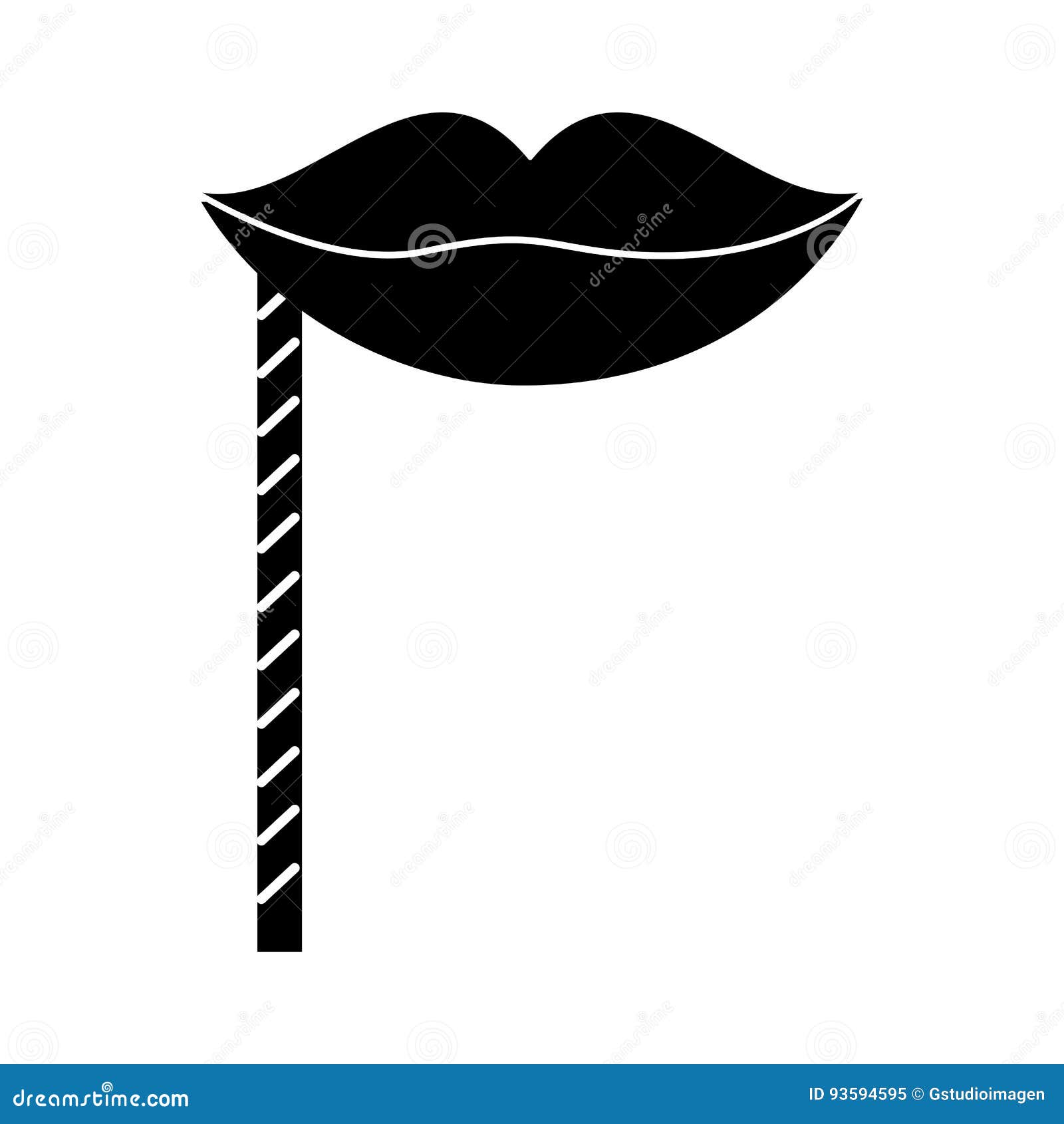 Black Icon Party Booth Props Lips Stock Vector - Illustration of ...