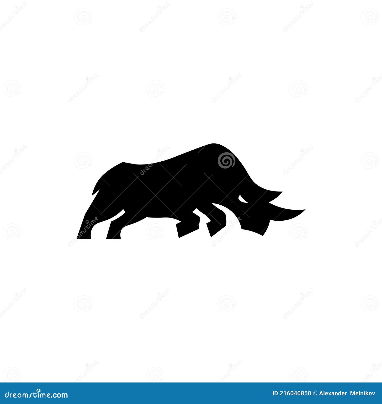 Black Icon Rhino Sign. Vector Illustration Eps 10 Stock Vector ...