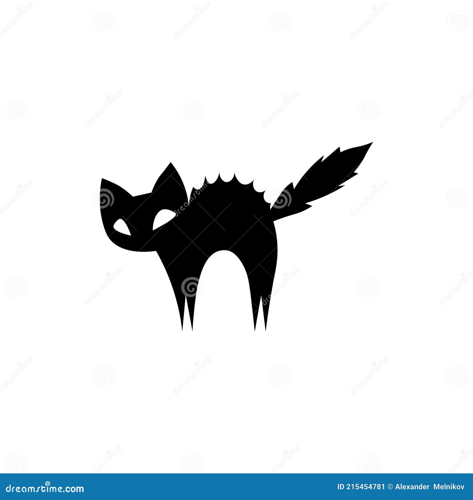 Black Icon Scared Cat. Vector Illustration Eps 10 Stock Vector ...