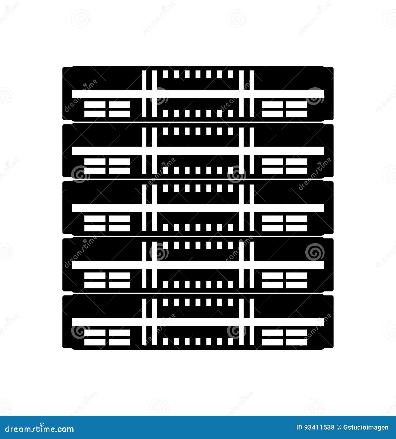 Black icon server cartoon stock vector. Illustration of datacenter ...