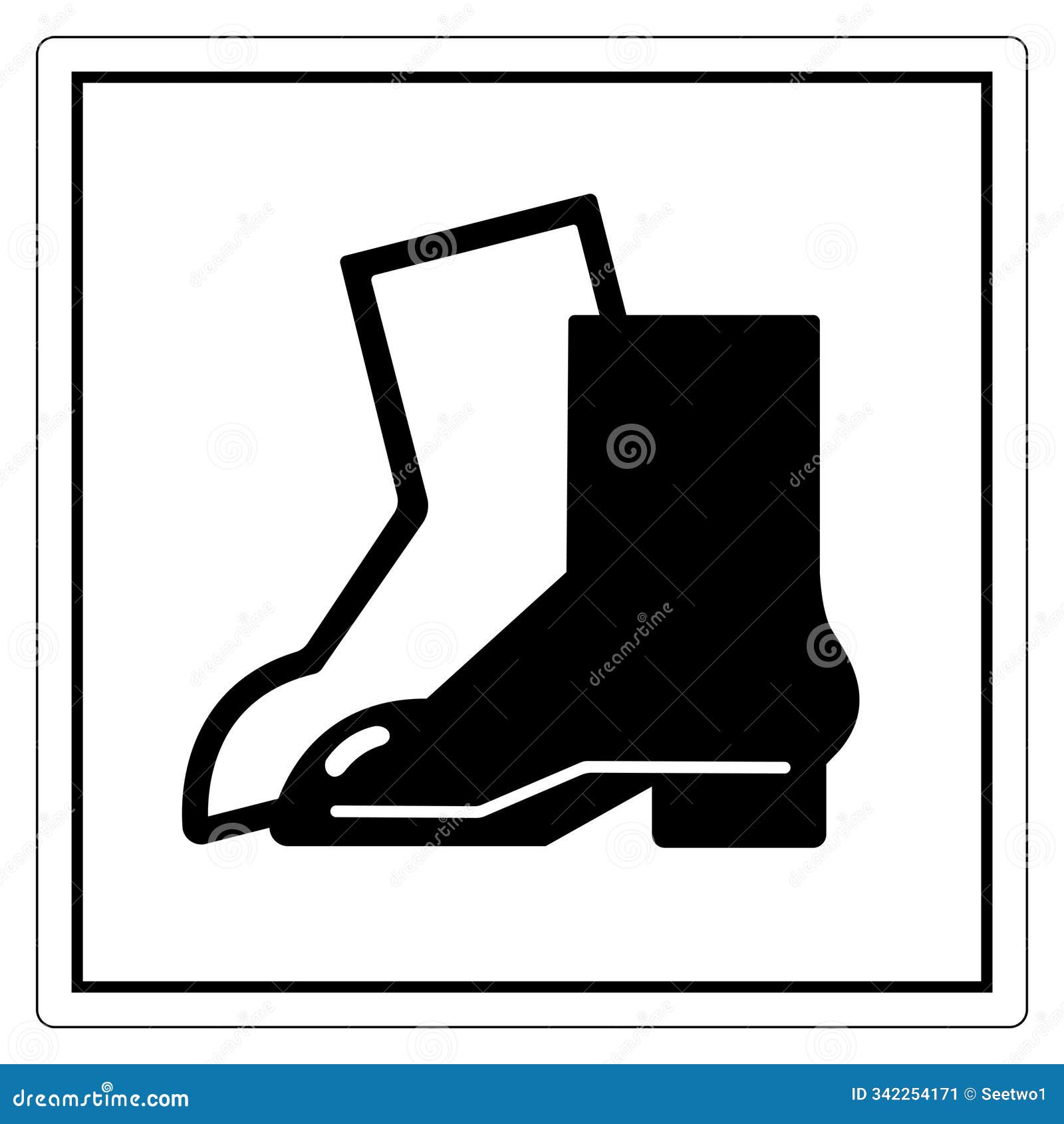 Black Icon of Stylish Work Boots for Stock Image Use Stock Illustration ...