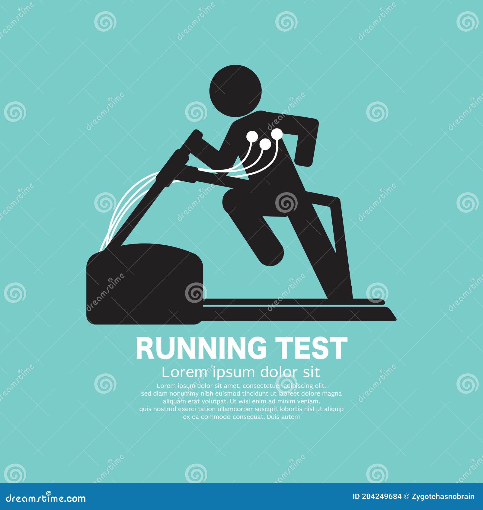 Black Icon Symbol Cardiac Stress Test Vector Stock Vector ...