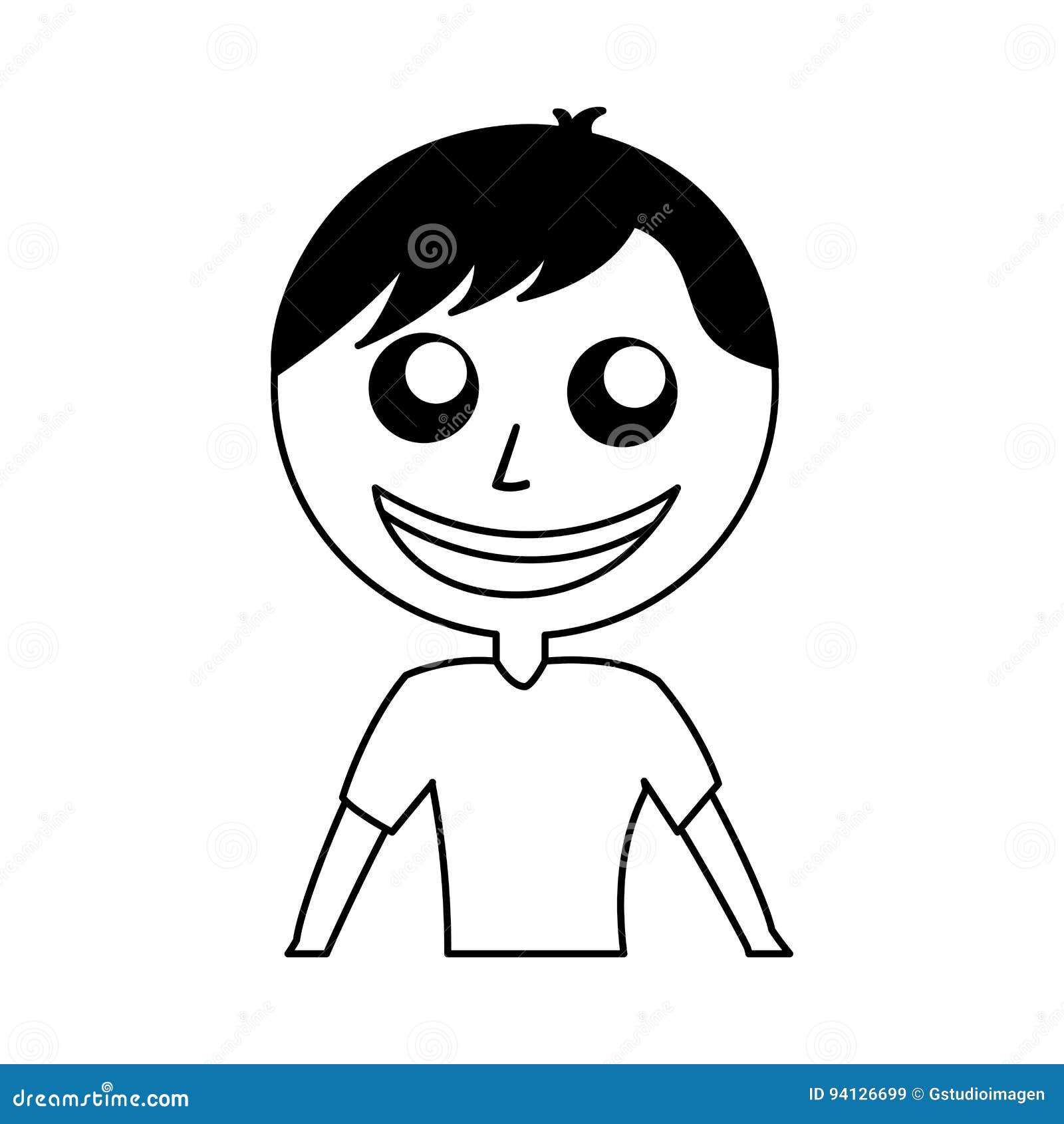 Black Icon Upper Body Man Cartoon Stock Vector - Illustration of ...