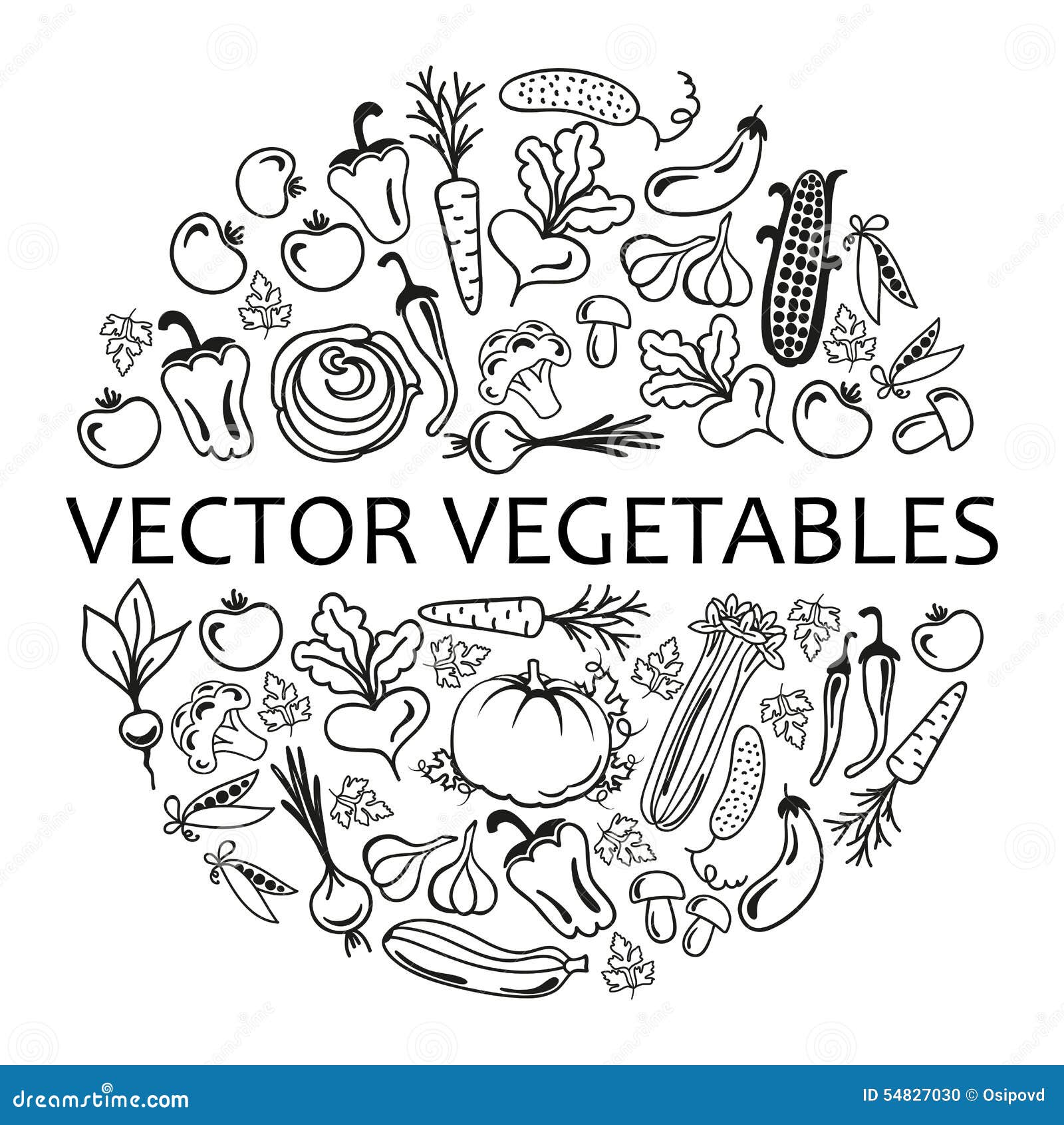 Black Icon Vegetables Vector Set Stock Vector - Illustration of natural ...
