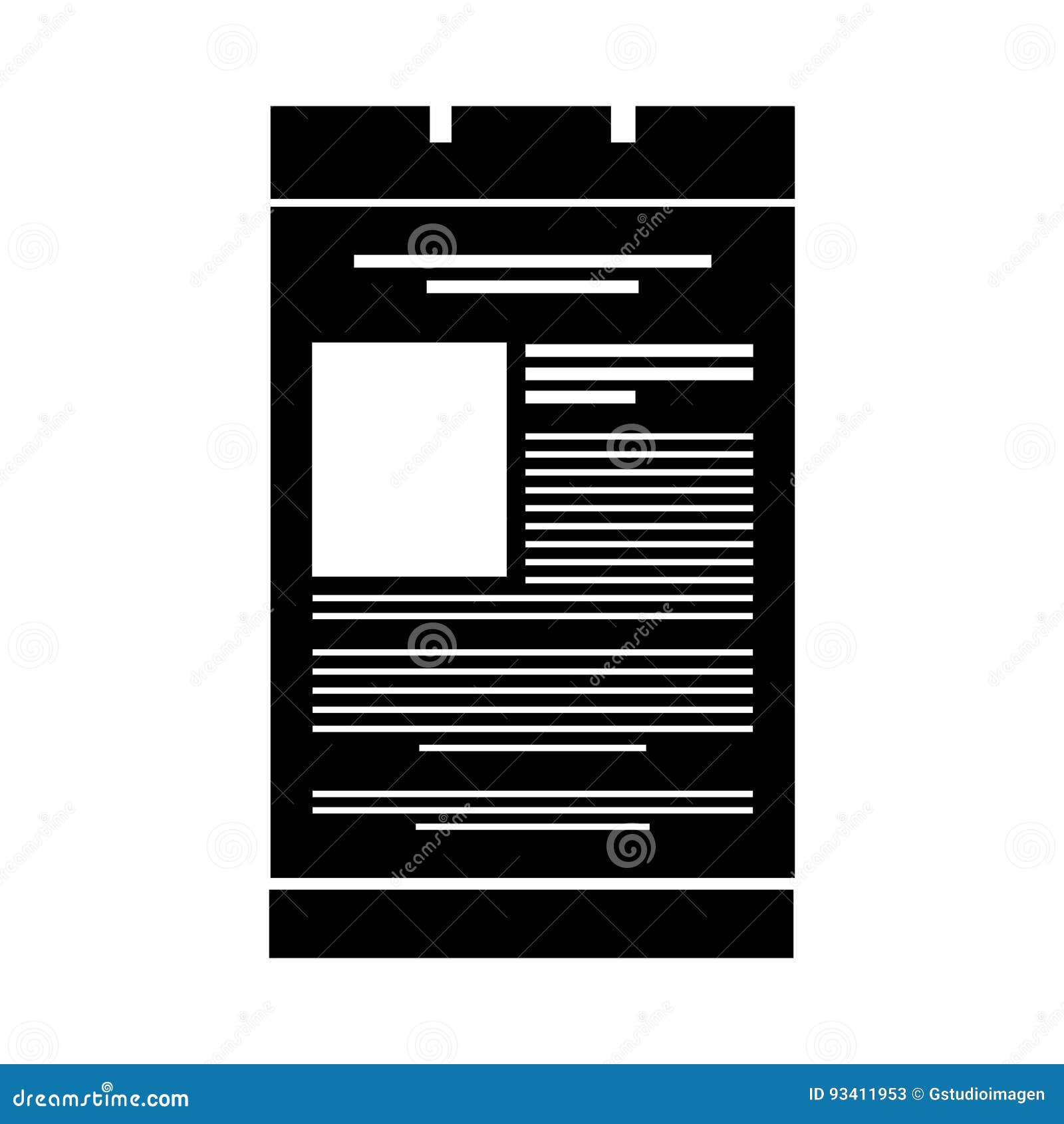 Black icon web tab stock vector. Illustration of element - 93411953