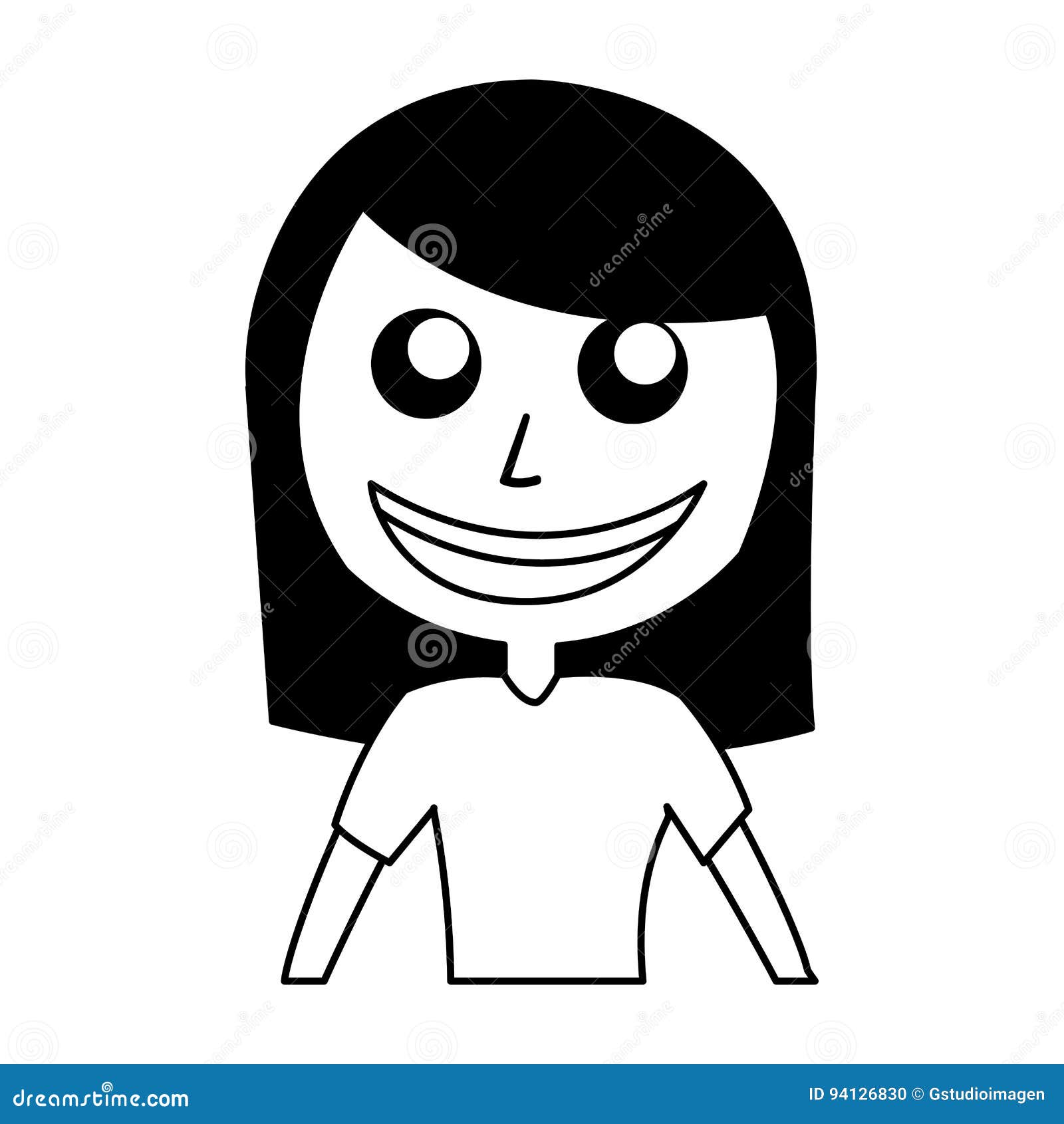 Black Icon Women Upperbody Cartoon Stock Vector - Illustration of model ...