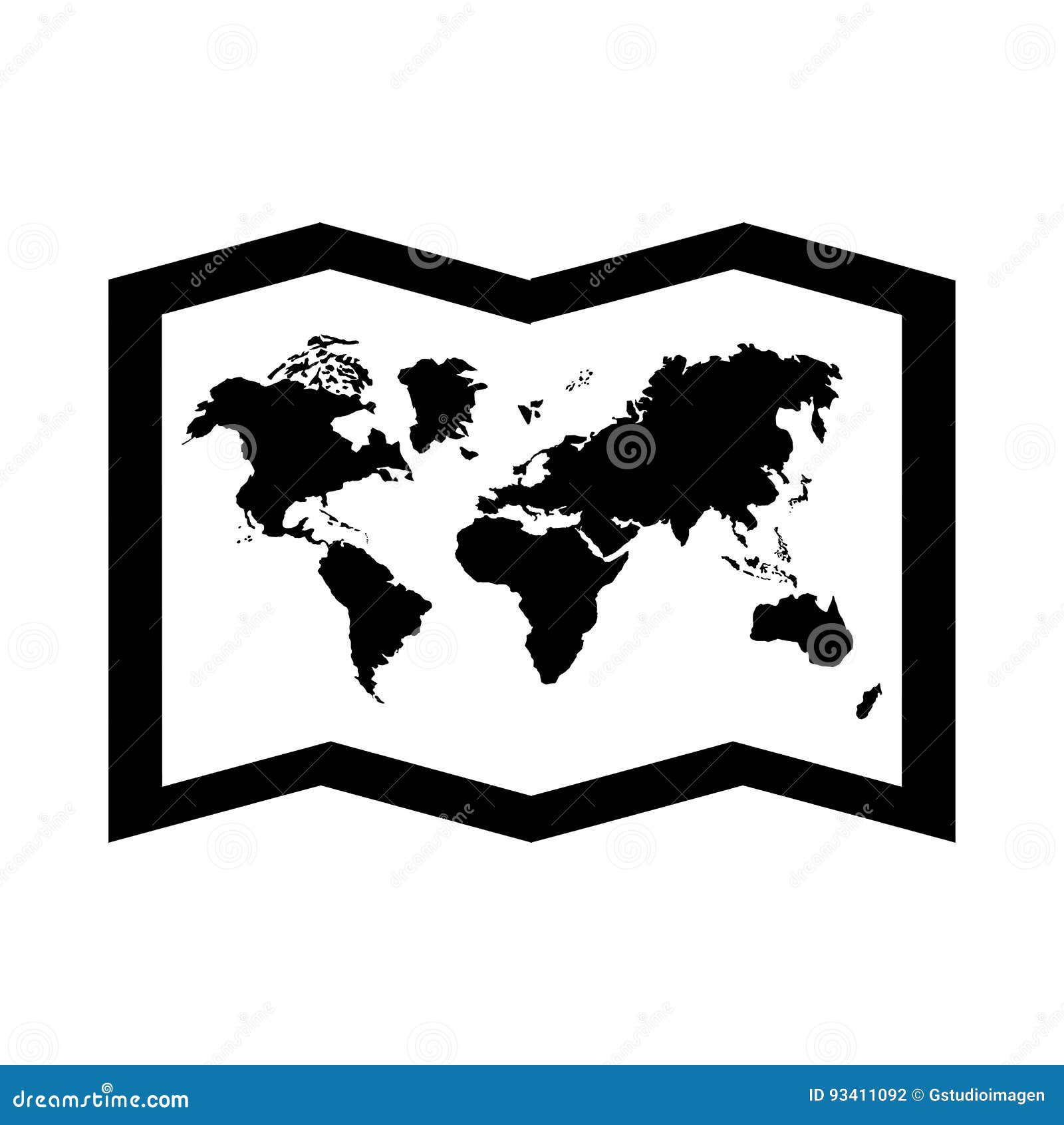 Black Icon World Map Cartoon Stock Vector - Illustration of geography ...