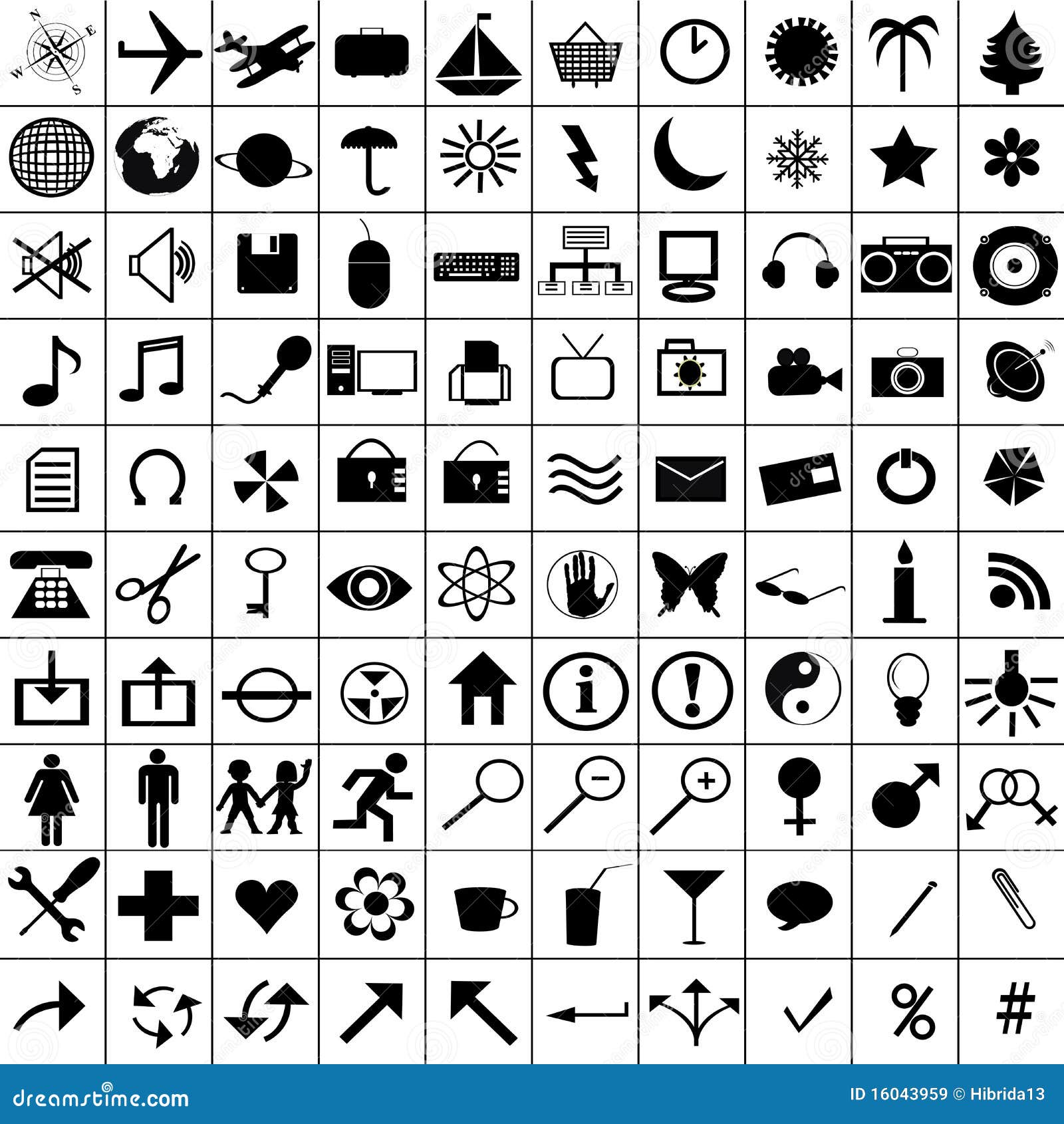 Black icons set stock illustration. Illustration of folder - 16043959