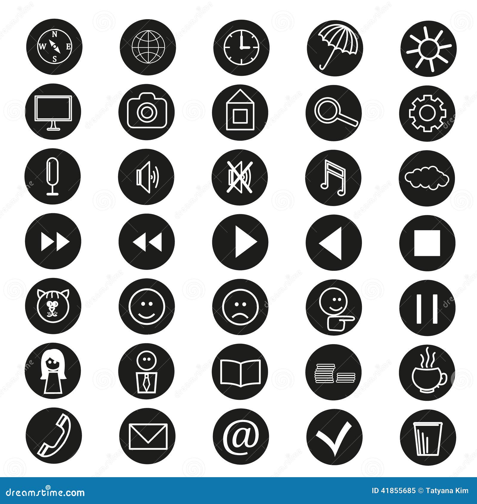 Black icons stock vector. Illustration of bright, silhouette - 41855685