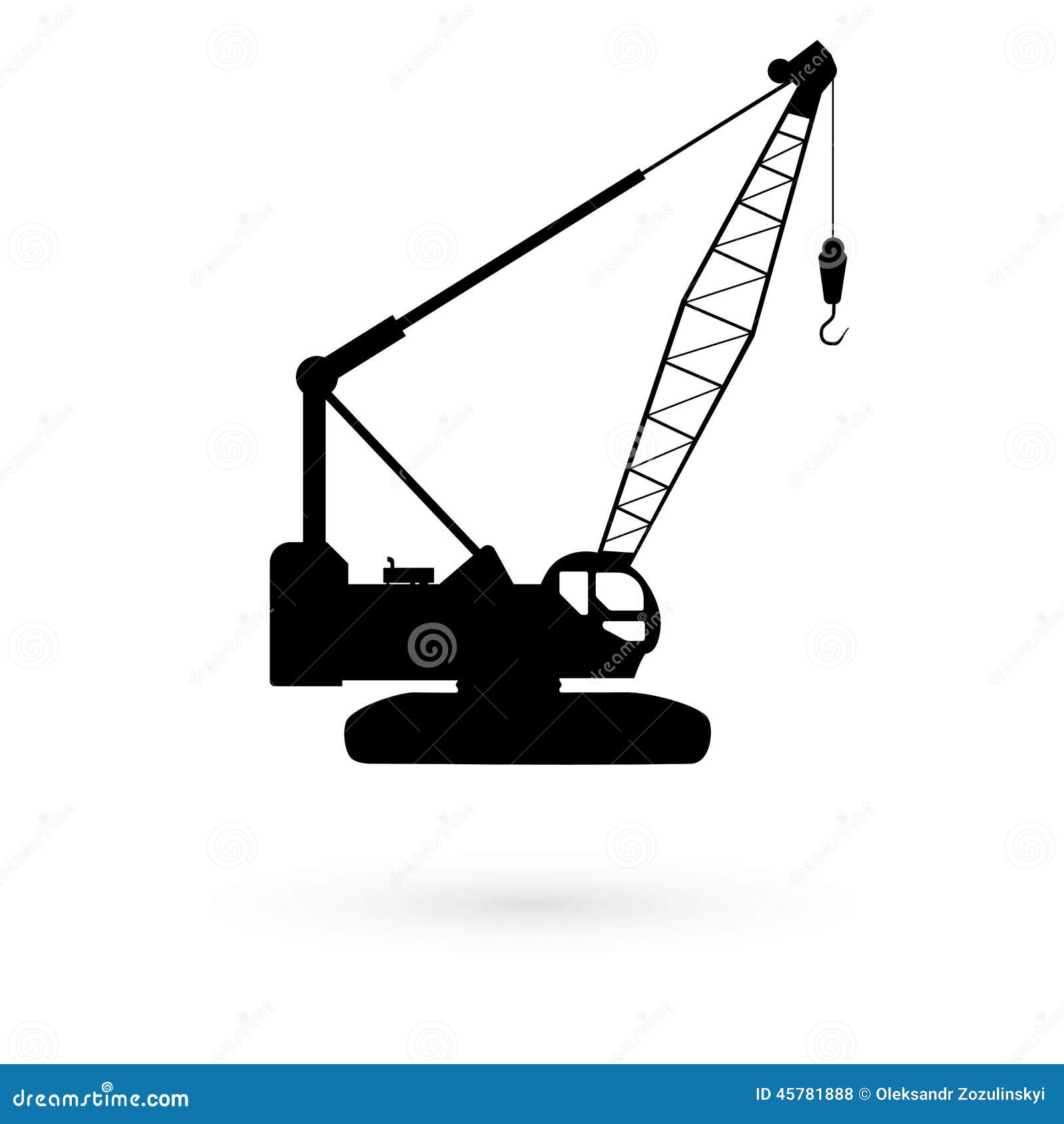 Black Icons Stencil Hoisting Crane. Raster Stock Illustration ...