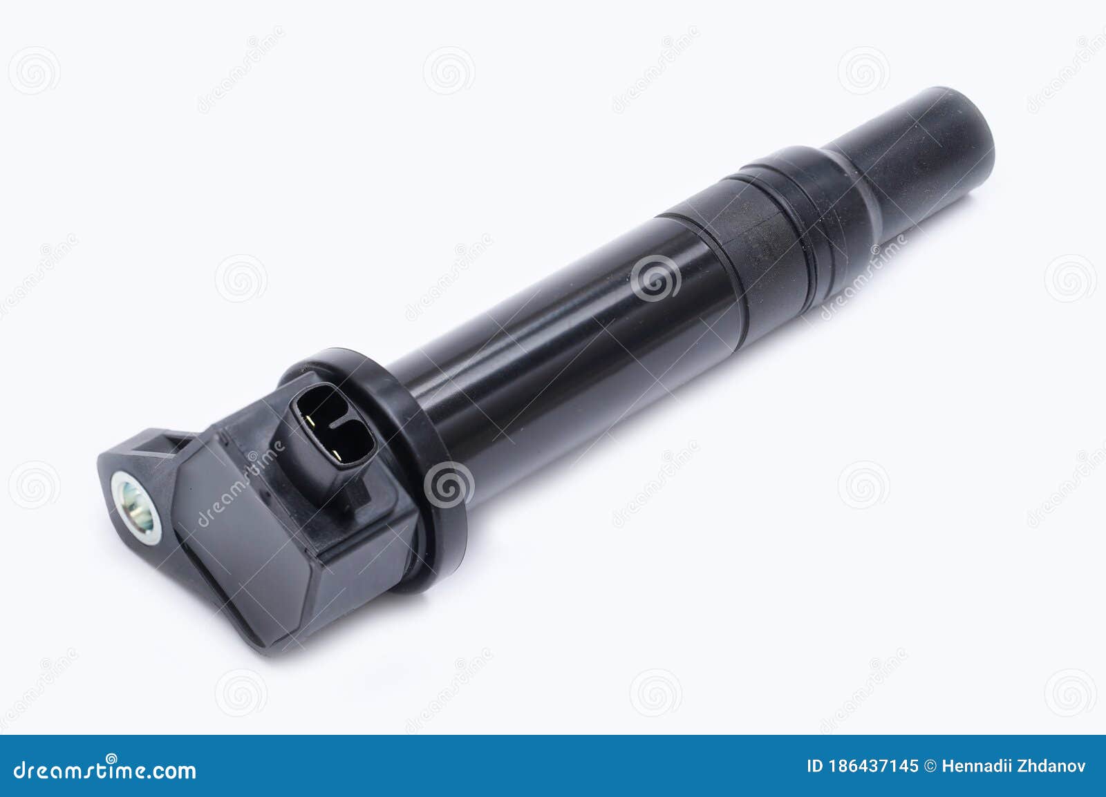 Black Ignition Coil for Engine, Isolated on White Background Stock ...