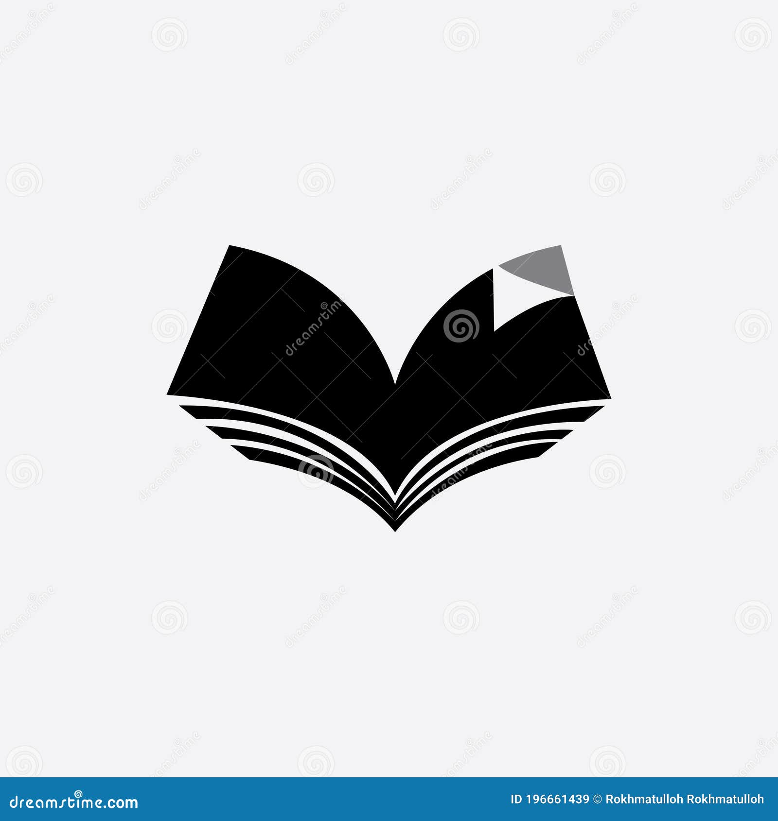 Black Illustration Book Simple Logo Vector Design Stock Vector ...