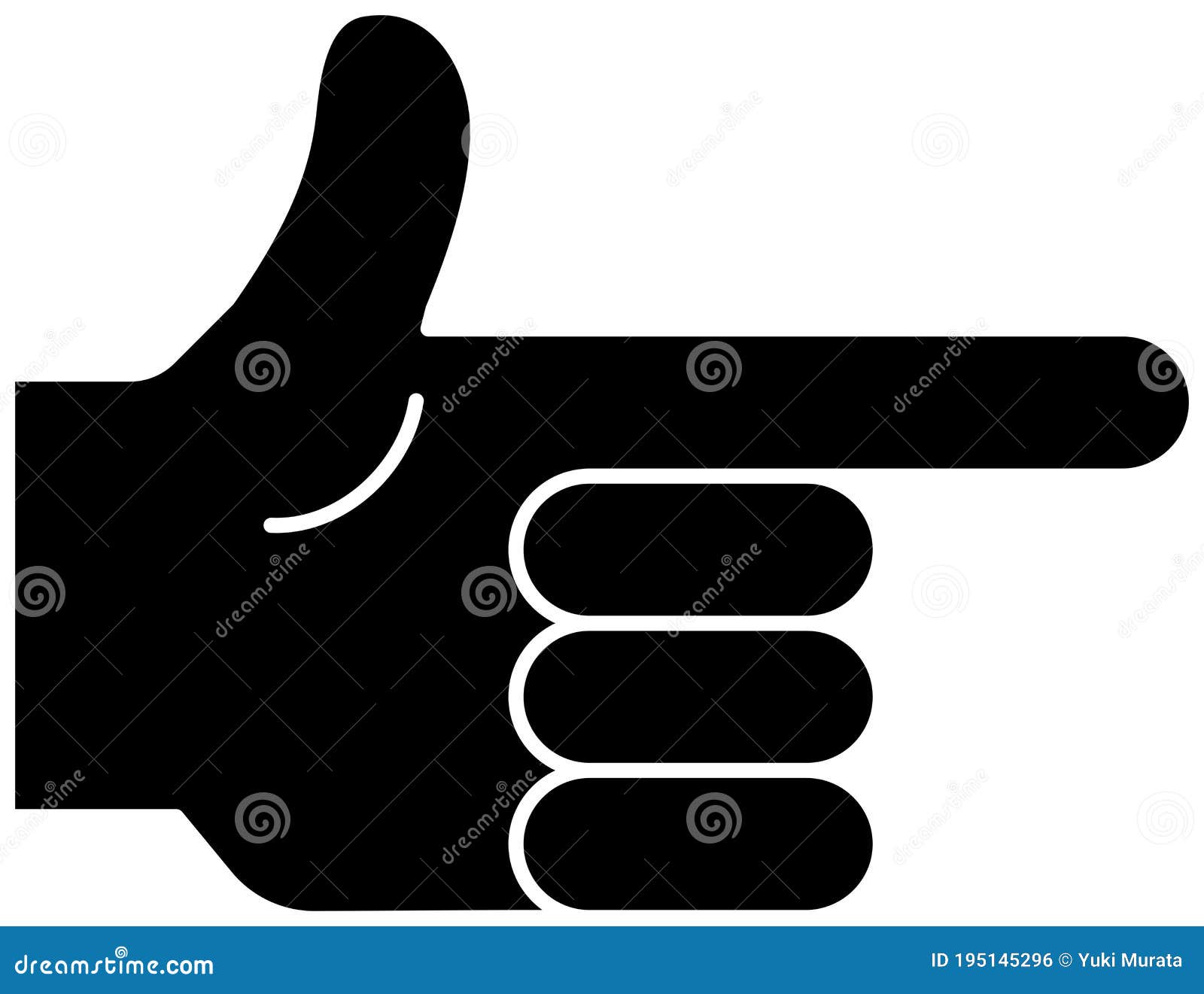 Black Illustration of a Hand Sign Stock Vector - Illustration of ...