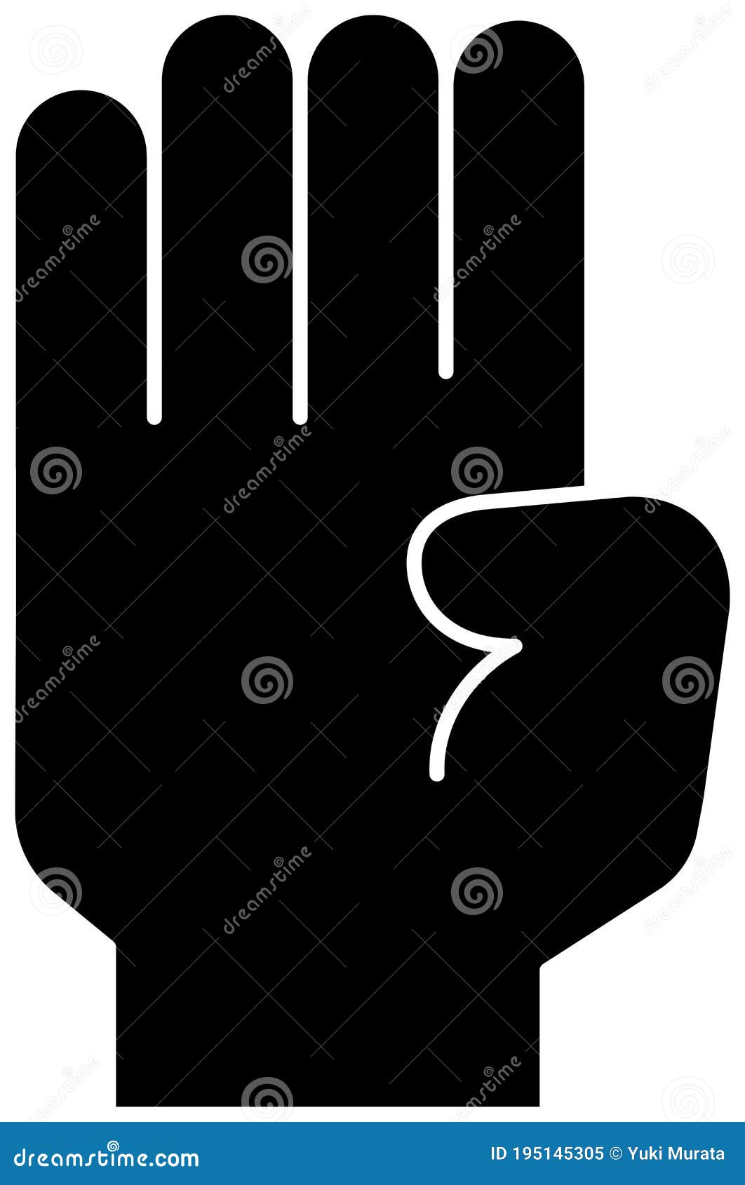 Black Illustration of a Hand Sign Stock Vector - Illustration of ...