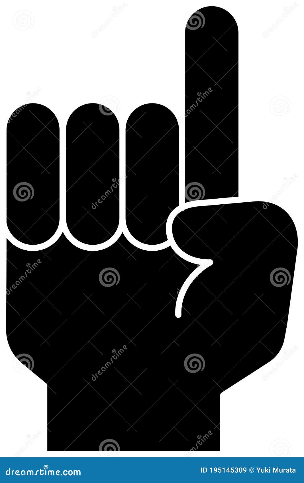 Black Illustration of a Hand Sign Stock Vector - Illustration of mark ...