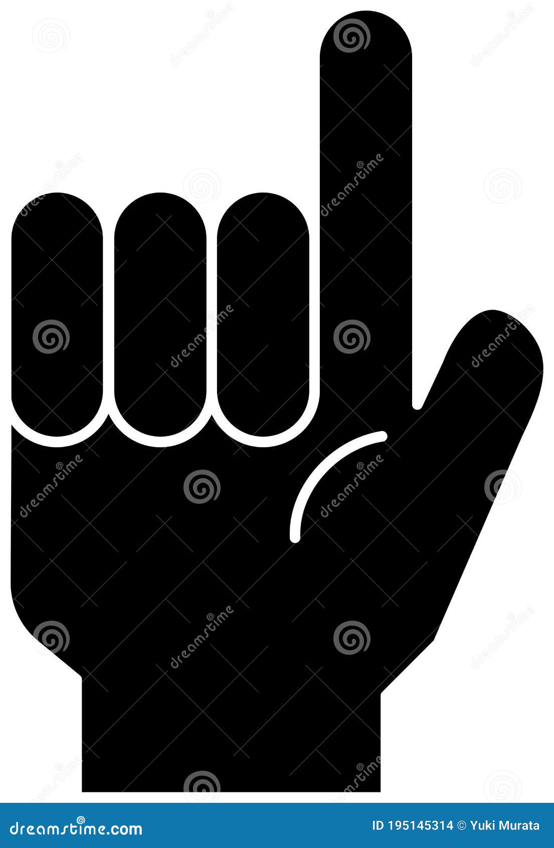 Black Illustration of a Hand Sign Stock Vector - Illustration of parts ...