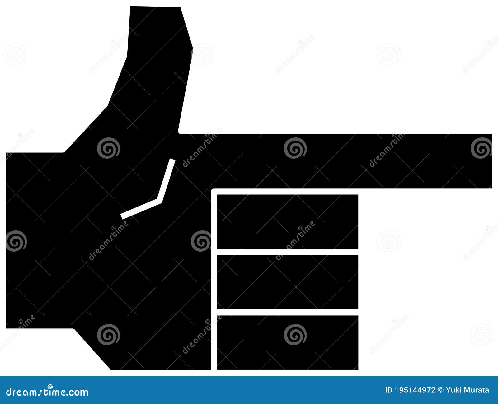 Black Illustration of a Squared Hand Sign Stock Vector - Illustration ...