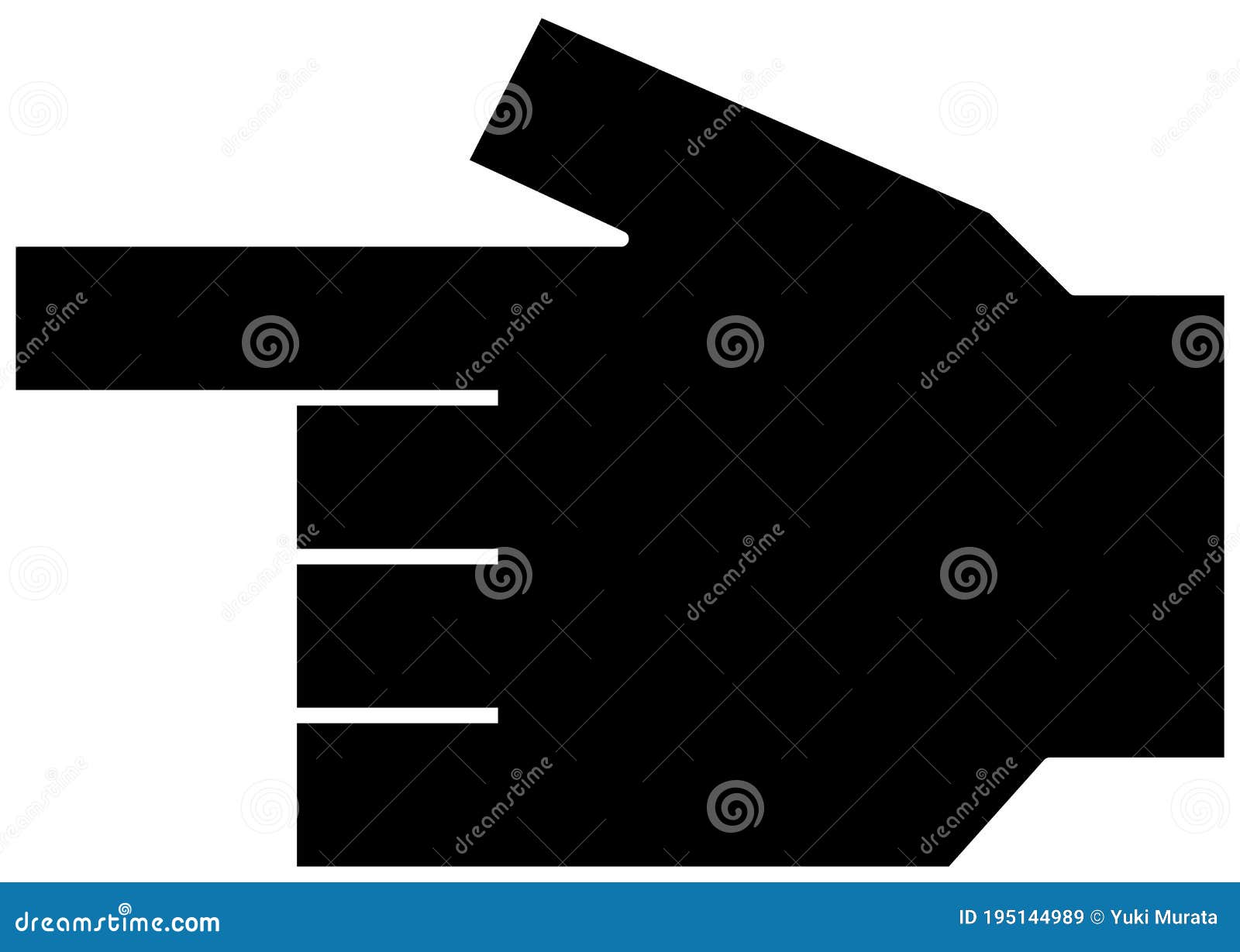 Black Illustration of a Squared Hand Sign Stock Vector - Illustration ...
