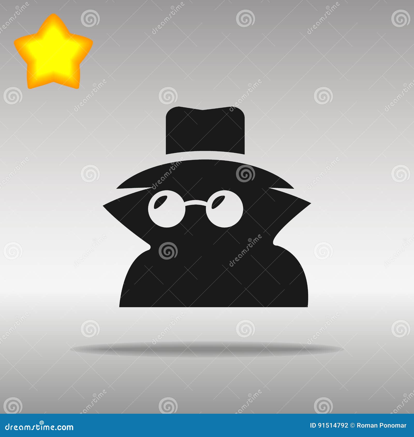 Incognito Icon. Man Face With Glasses, Beard And Hat. Photo Props ...