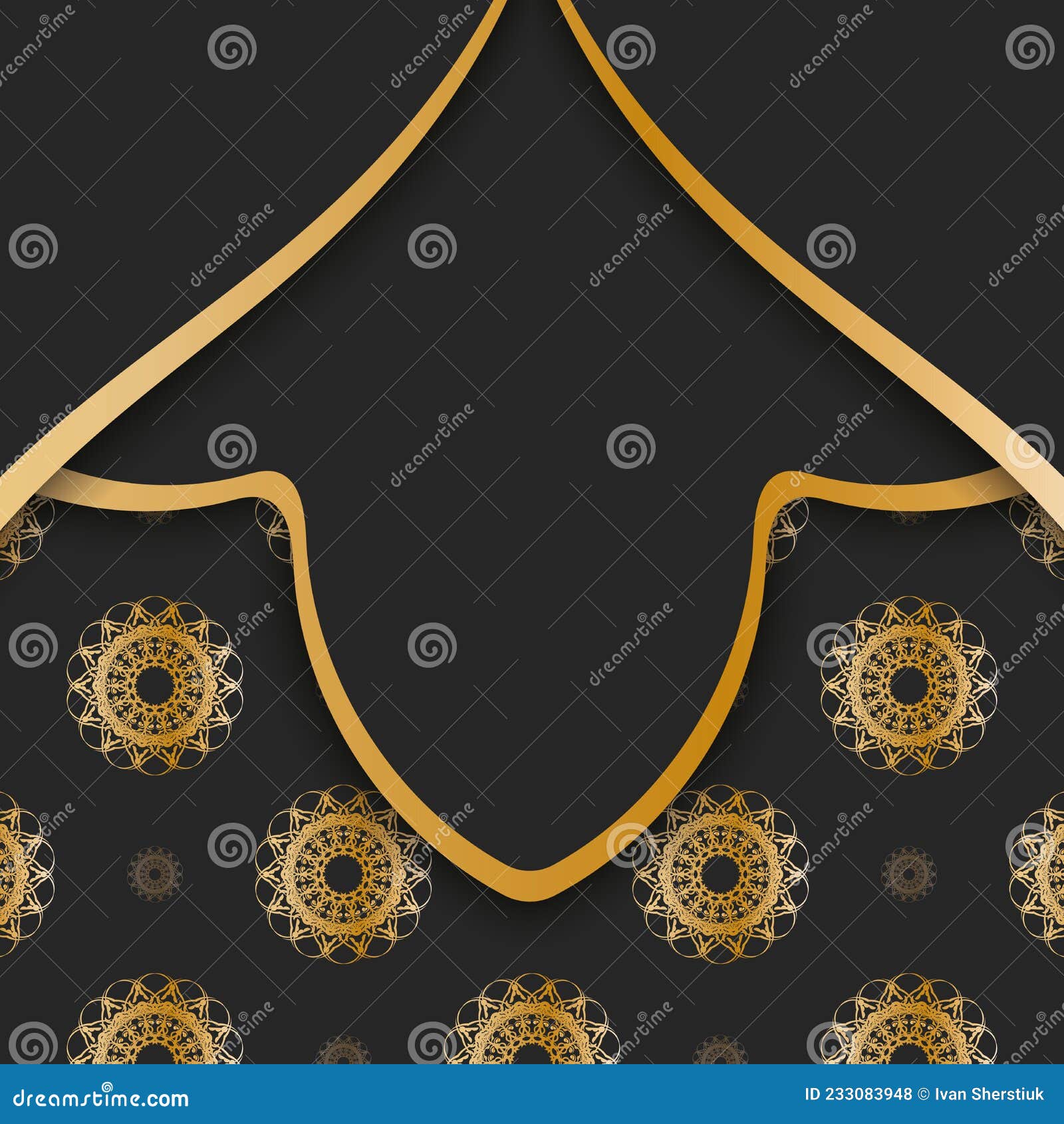 Black Indian Gold Pattern Brochure for Your Congratulations. Stock ...