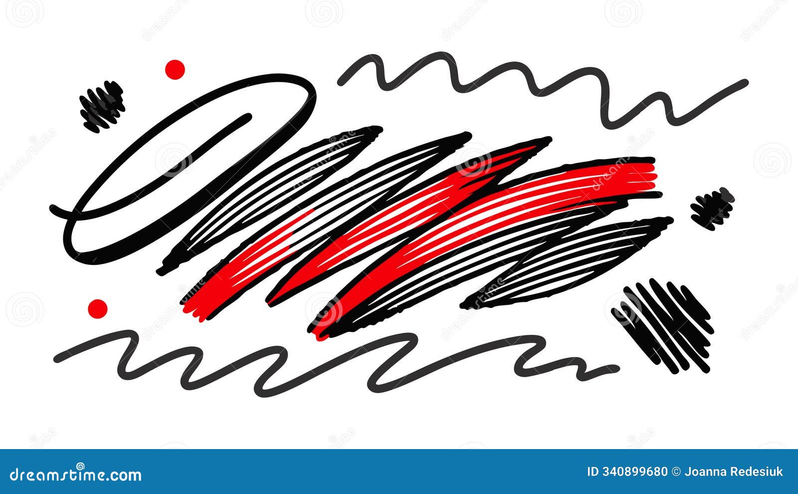 Black Ines and Vibrant Dynamic Color Doodles Stock Photo - Illustration ...