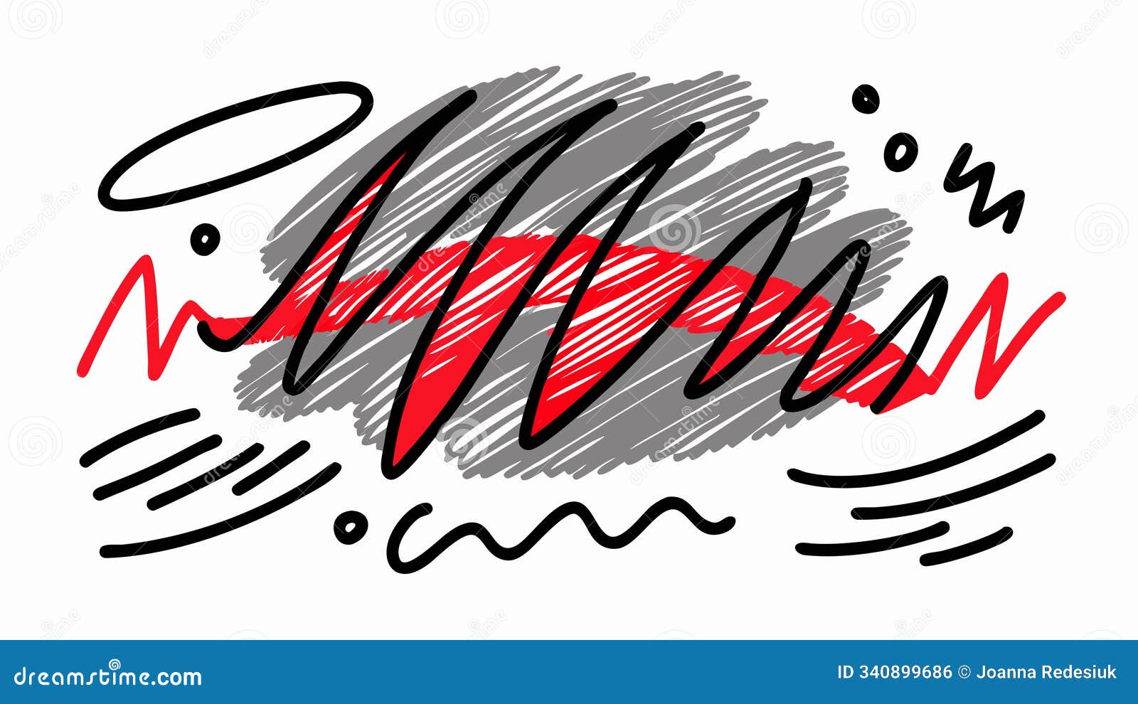 Black Ines and Vibrant Dynamic Color Doodles Stock Photo - Illustration ...